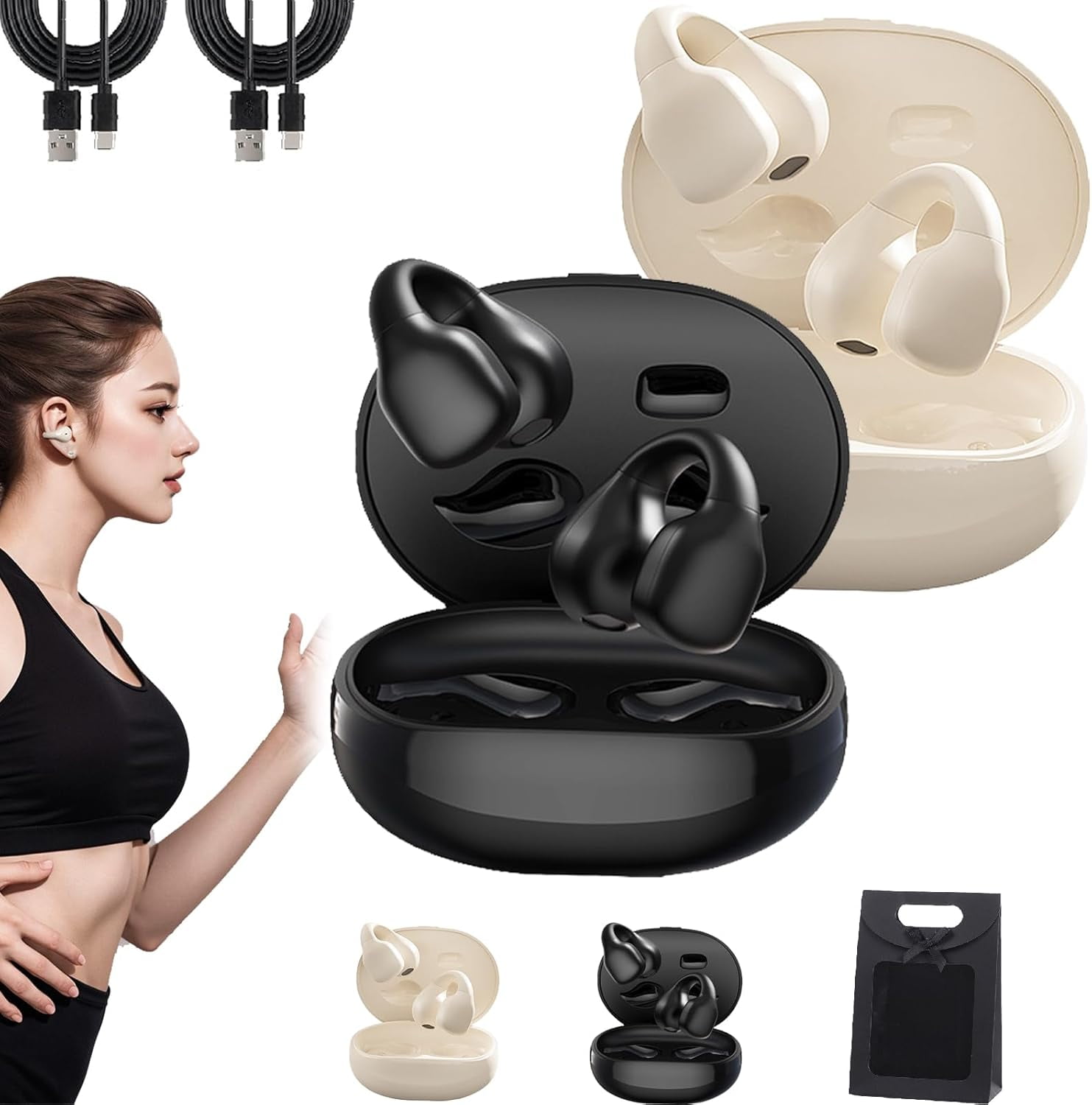 Clipbuds Earphones, Clipbuds Earbuds, Clip On Ear Buds Wireless ...