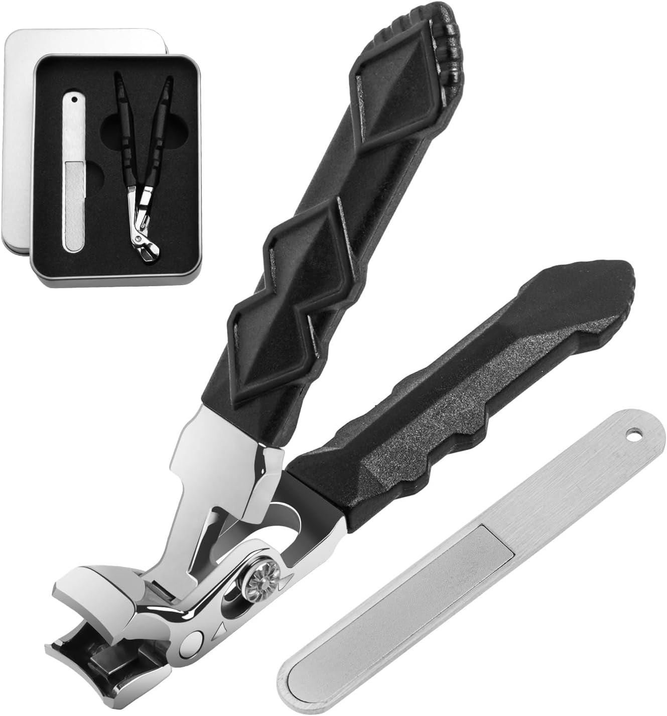 ‌Clipmaster Pro, Toenail Finger Nail Clipper with Wide Jaw Long Handled ...