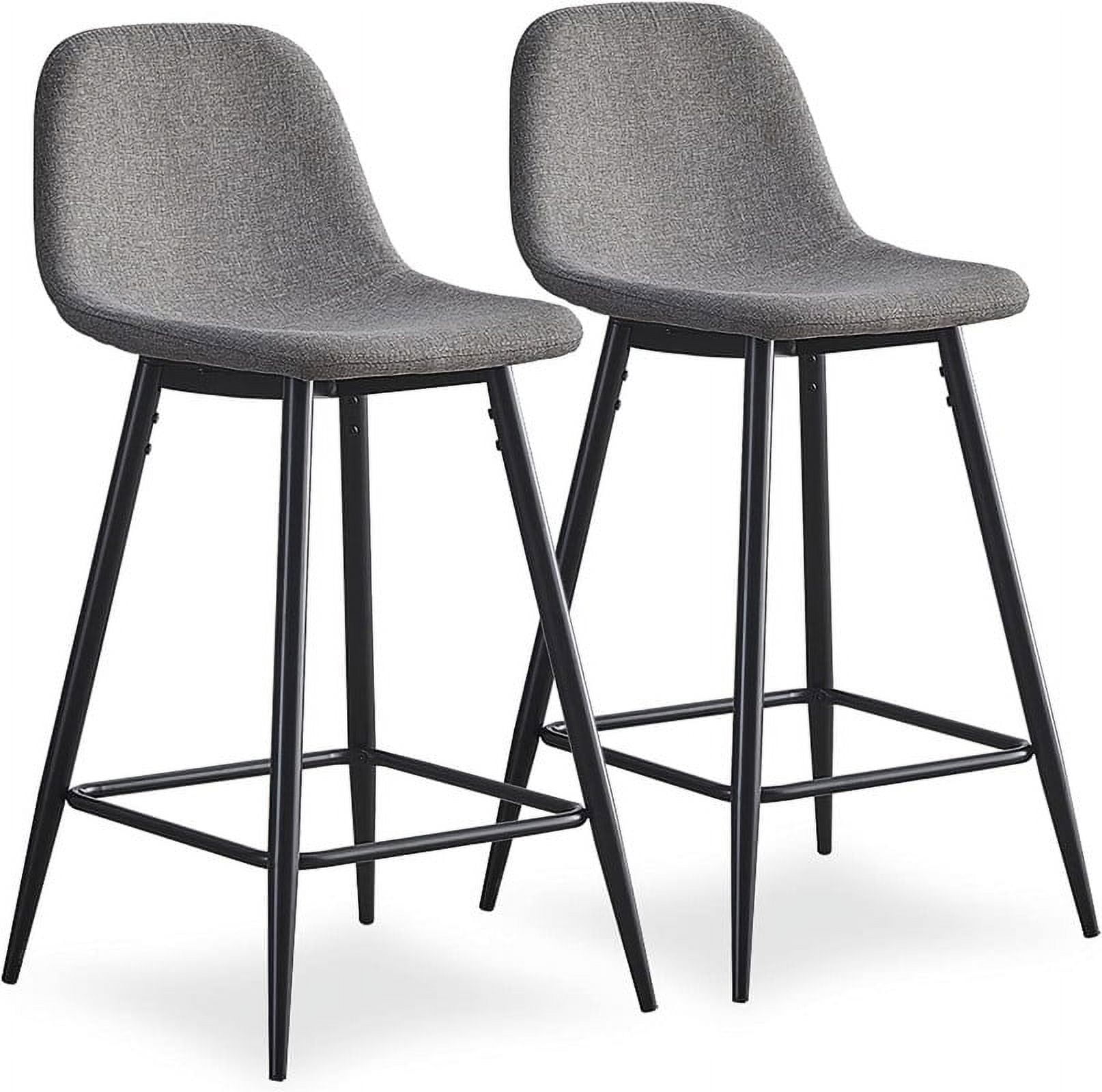 Clipop Bar Stools Set of 2, High Back Dining Style, Counter Height ...