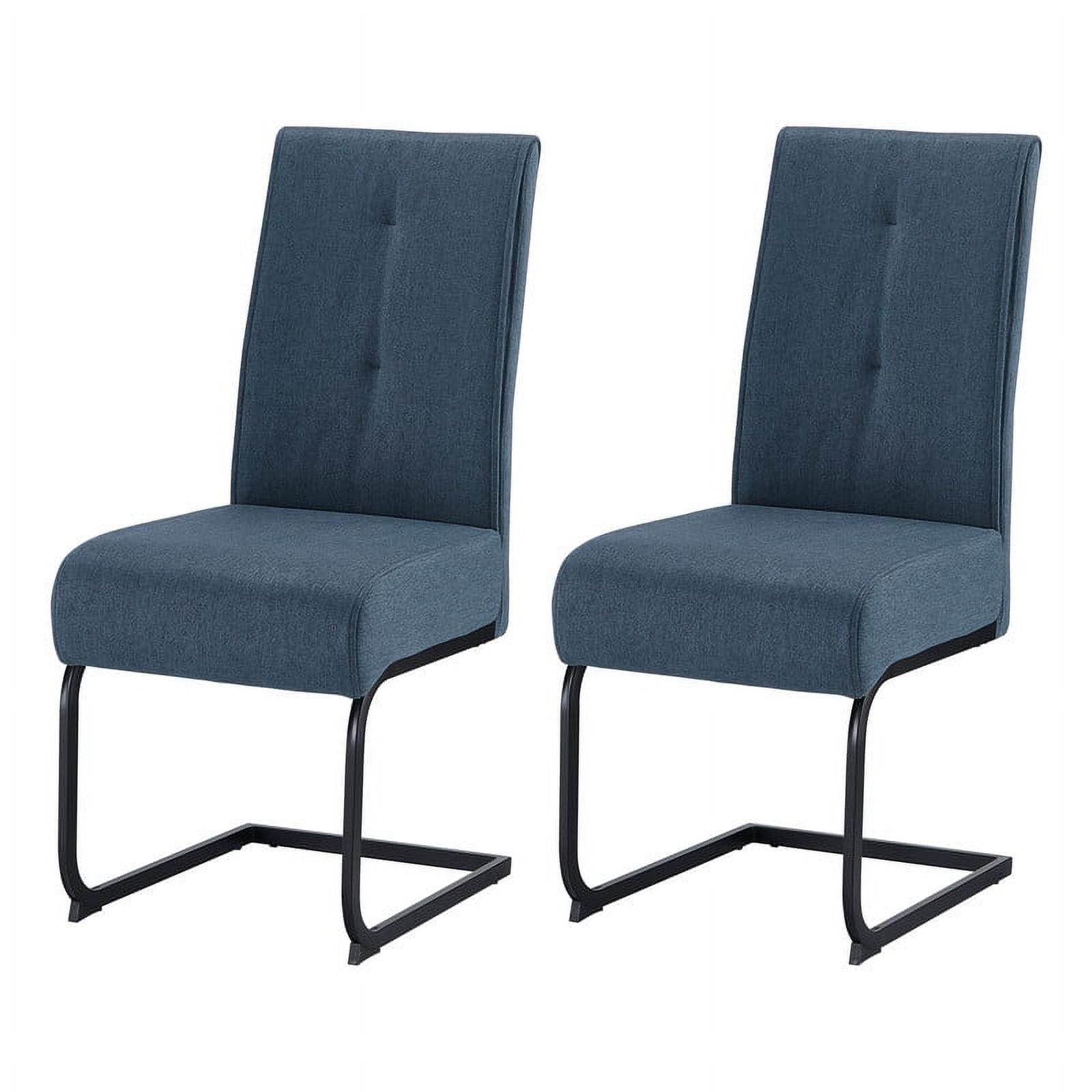 Clipop High Back Linen Fabric Dining Chairs Set of 2, Armless Parsons ...