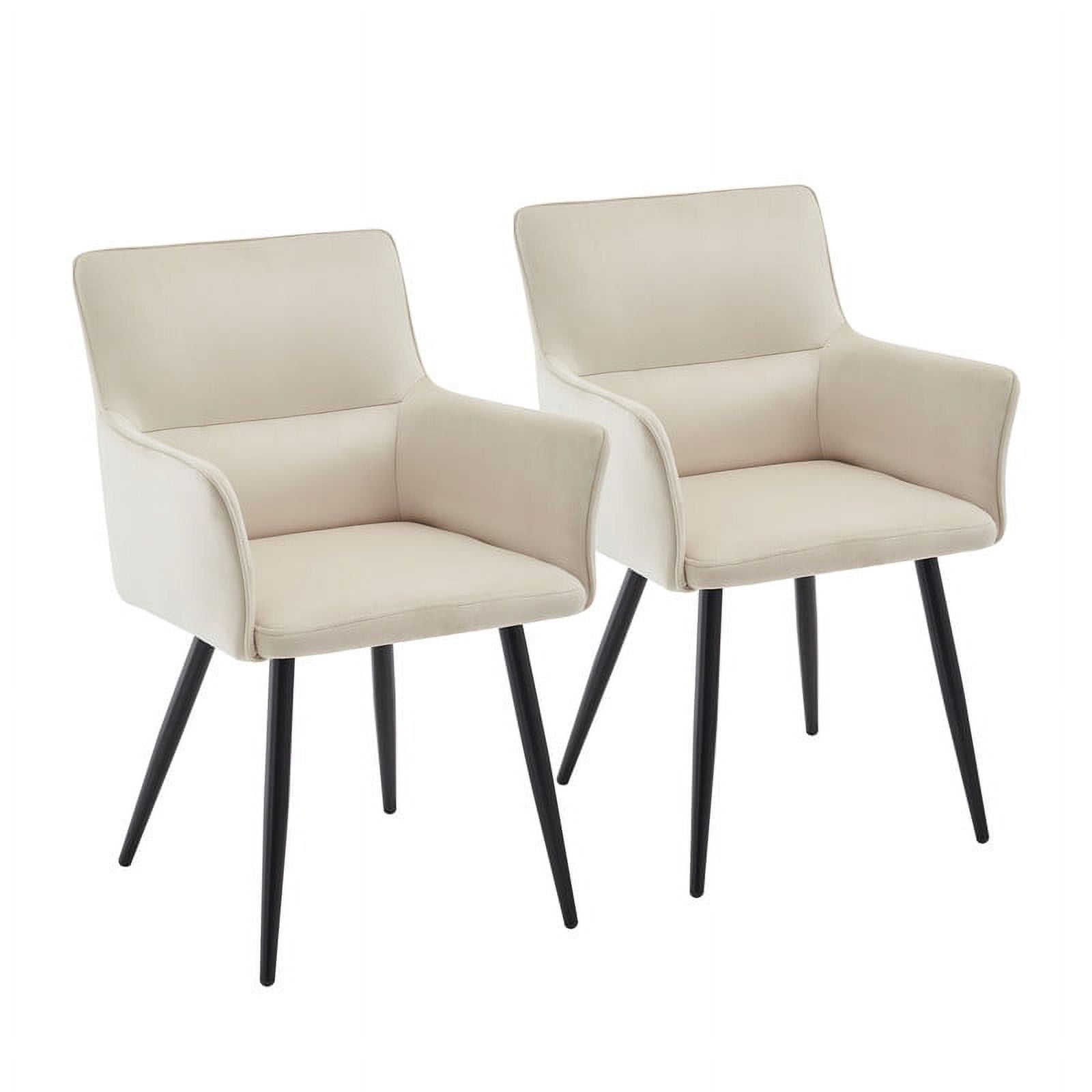 Clipop Mid-Back Dining Chairs Set of 2, Velvet Upholstered Accent ...