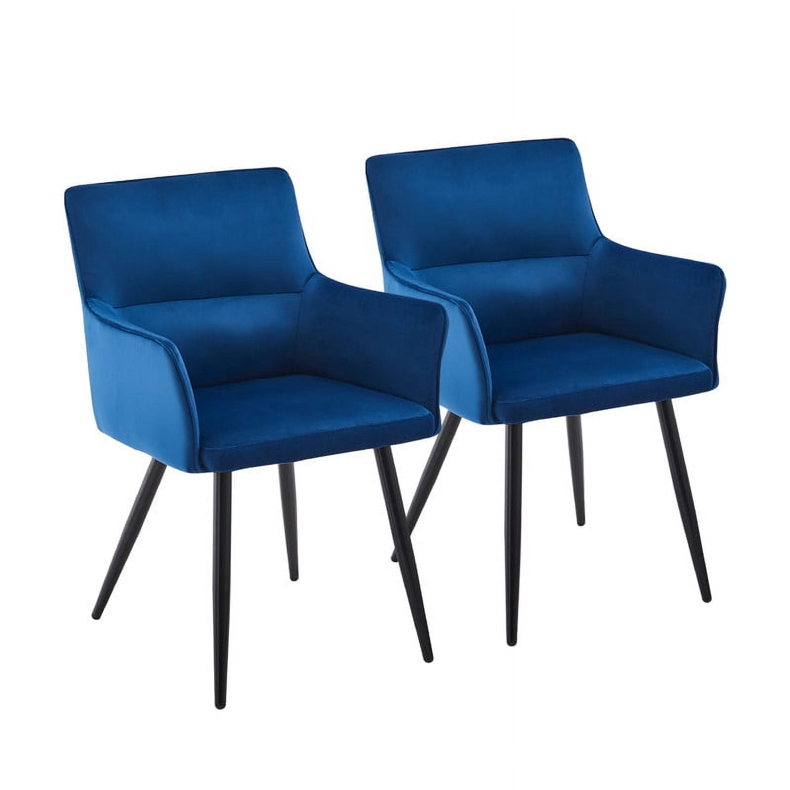Clipop Mid-Back Dining Chairs Set of 2, Velvet Upholstered Accent ...