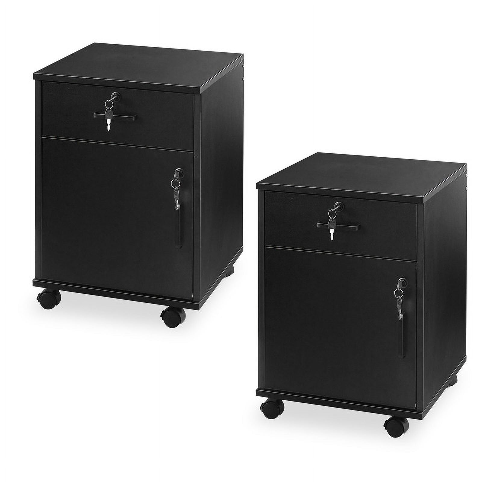 Clipop Set of 2 Mobile Office Cabinet Lockable Drawer ,Storage Cabinet ...