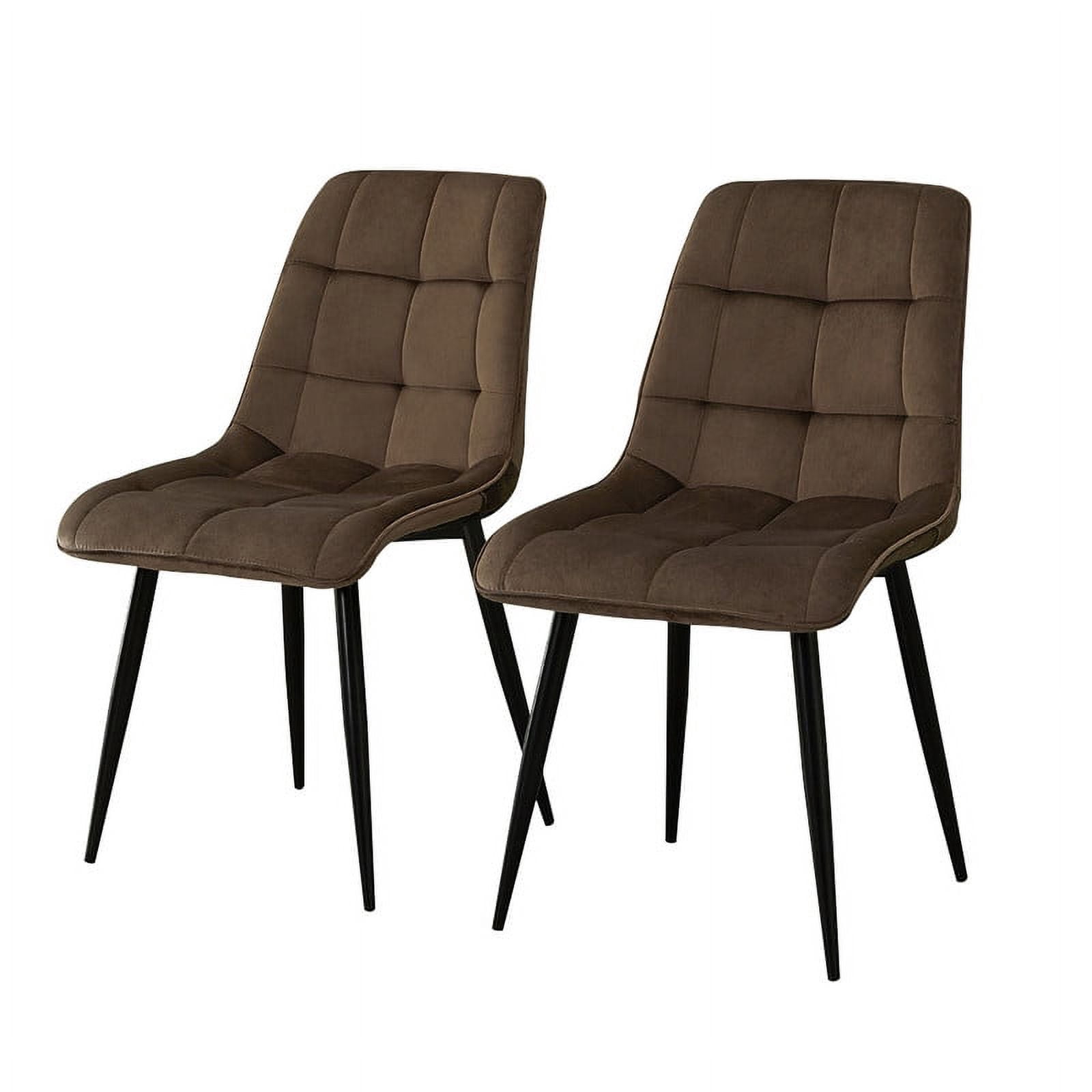Clipop Velvet Dining Chairs Set of 2, Upholstered Seat and Metal Legs ...