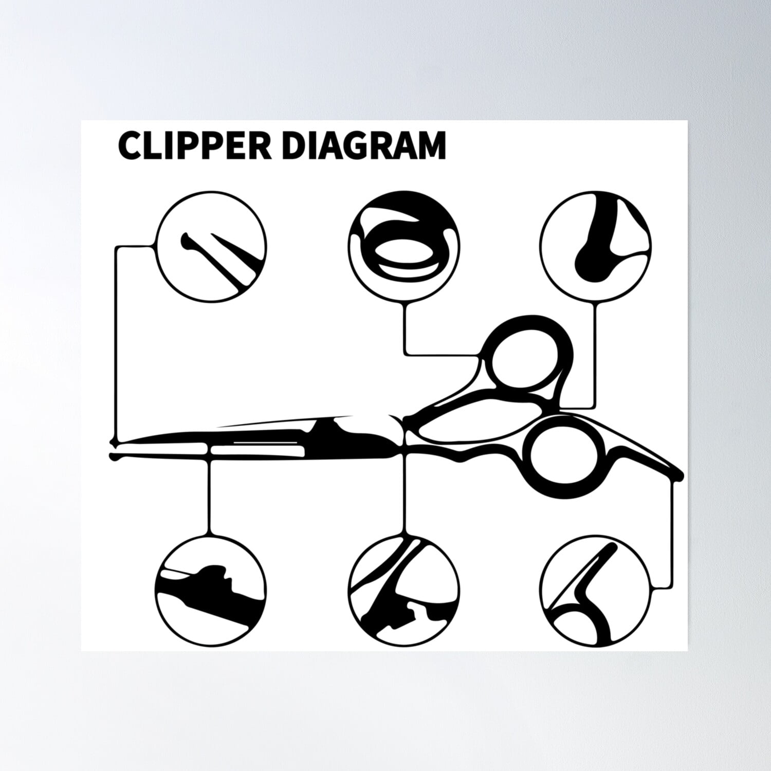 Clipper Diagram Poster Wall Art, Modern Wall Decor, 24x36 UNFRAMED ...