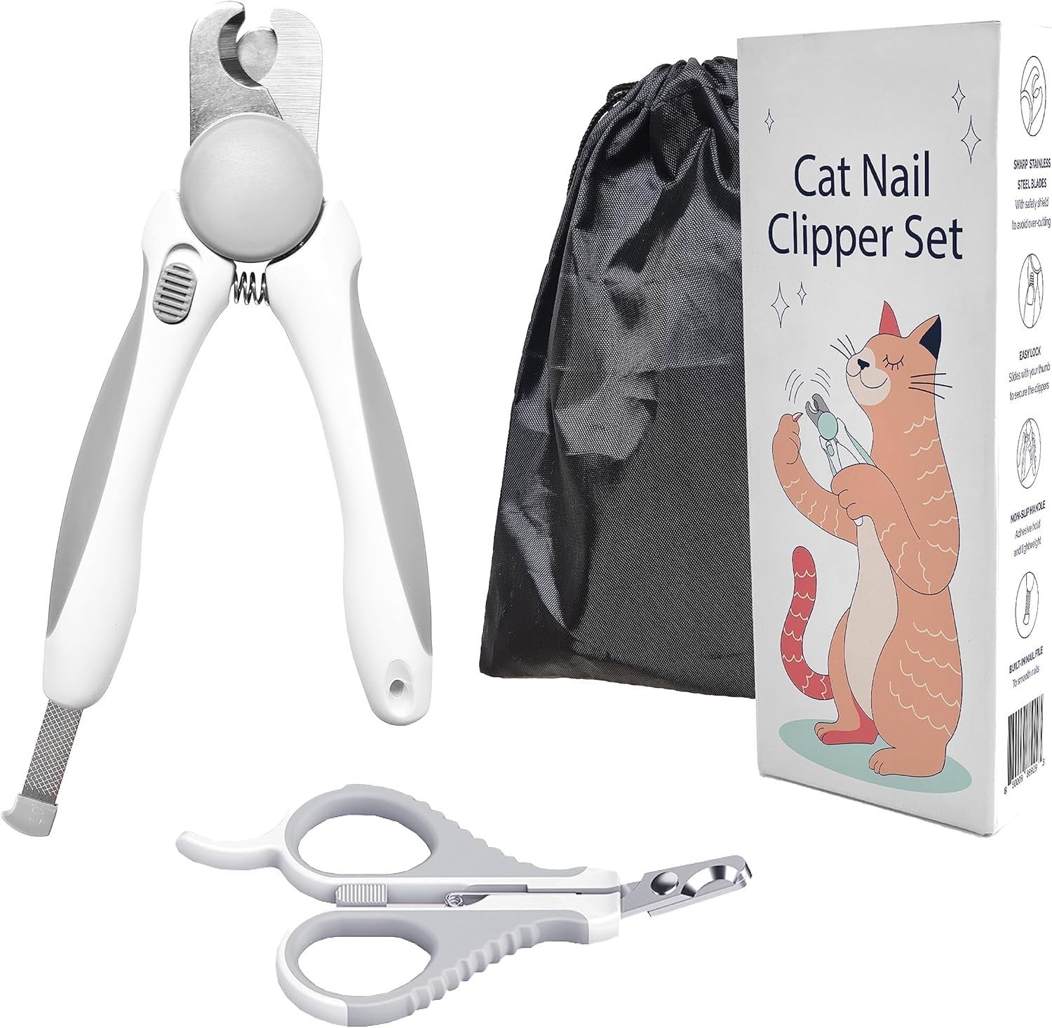 Clipper Kit - Small & Large Claw Clippers with File & Storage Pouch ...