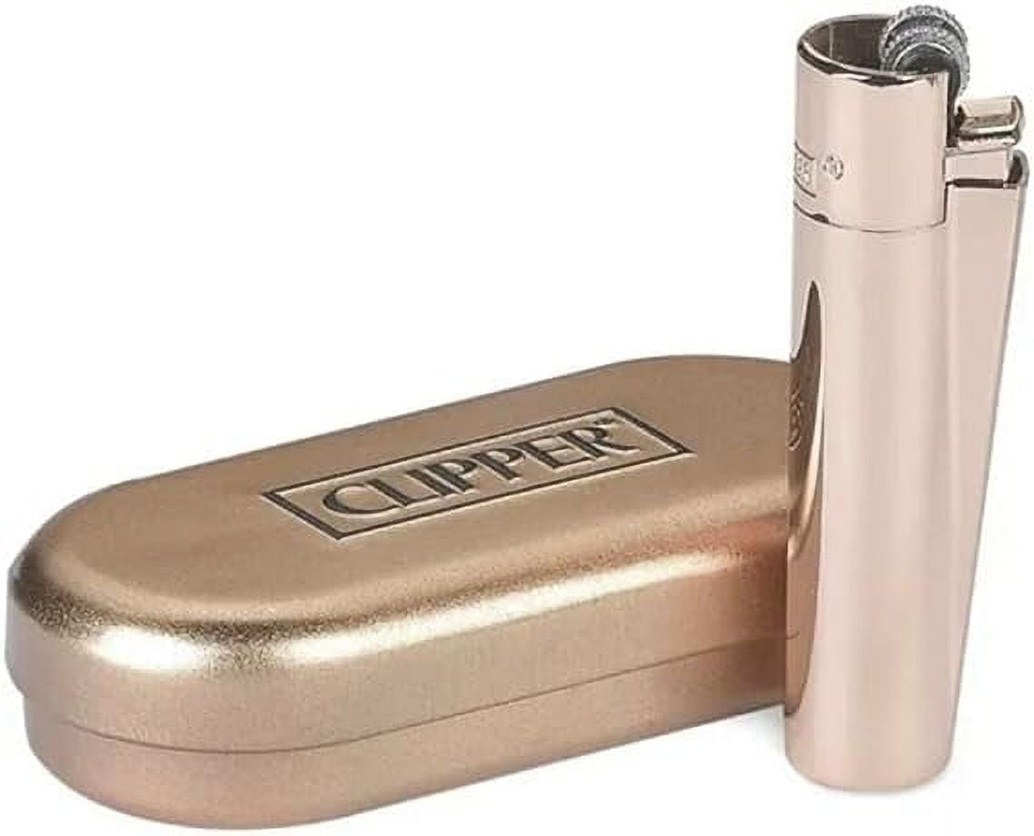 Clipper Metal Lighter, Rose Gold, Refillable, Non-Slip Grip, Gift Box - Walmart.com