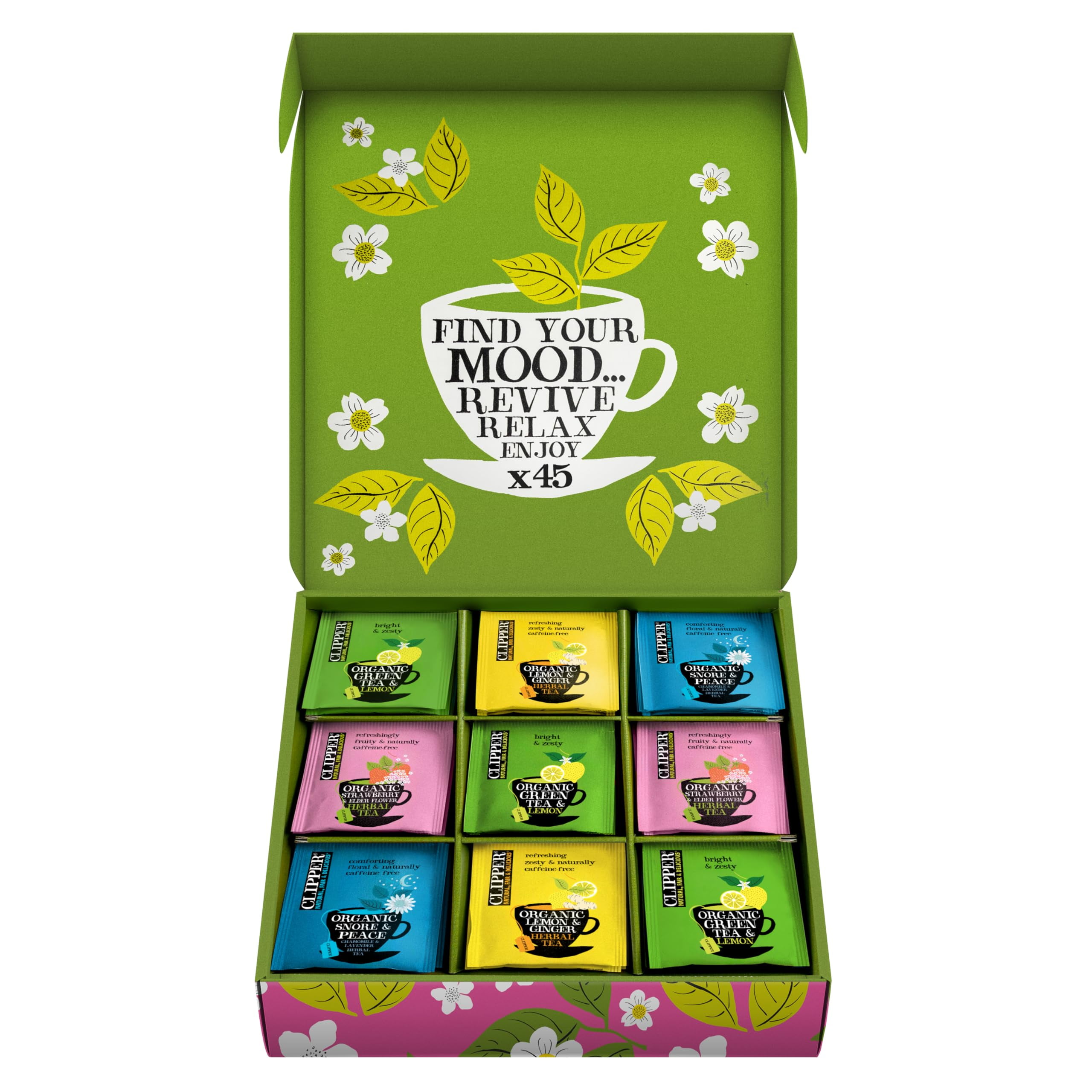 Clipper Tea: Organic Herbal & Green Tea Set, Gift Box - Tea Selection ...