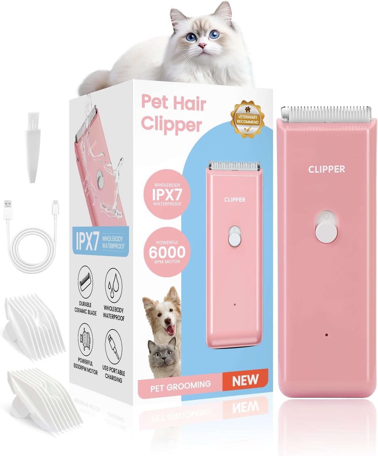 Clipper for Matted & Long Hair,Quiet Pet Paw Hair Trimming Groomer ...