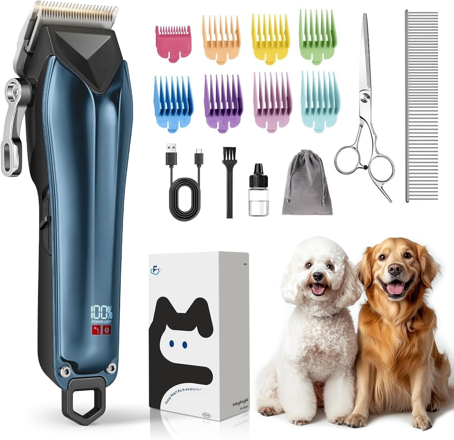 Clippers for for Thick Coats, Detachable Cordless Professional Pet Hair ...