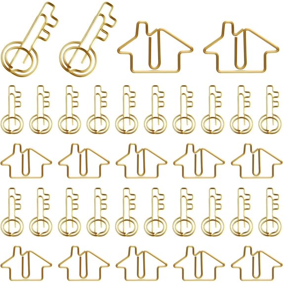Clips Office Supplies House and Key Shaped Paper Clips with 2 Clear ...