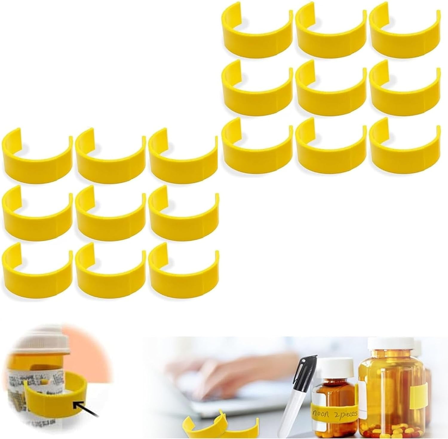 Clips for Pill Bottles, Medicine Bottle Label Durable Clips for ...