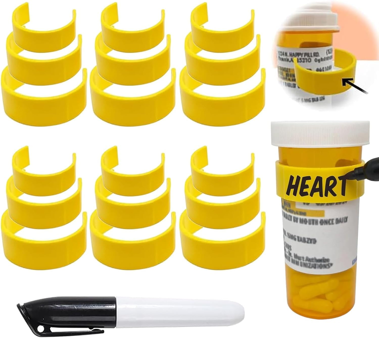 Clips for Pill Bottles,Medicine Bottle Label Clips for Easy Medication ...