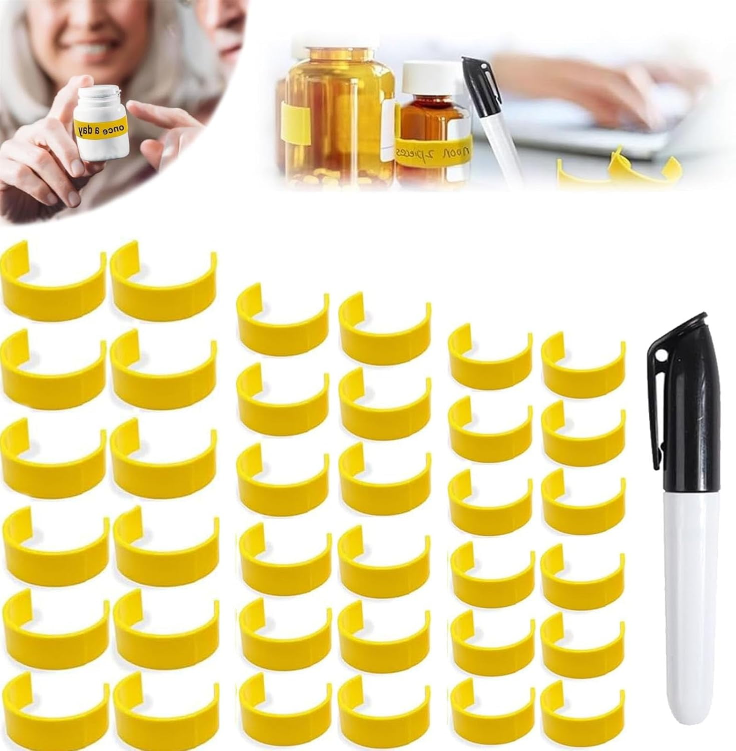 Clips for Pill Bottles, Portable Bottle Clip, Medicine Bottle Label ...