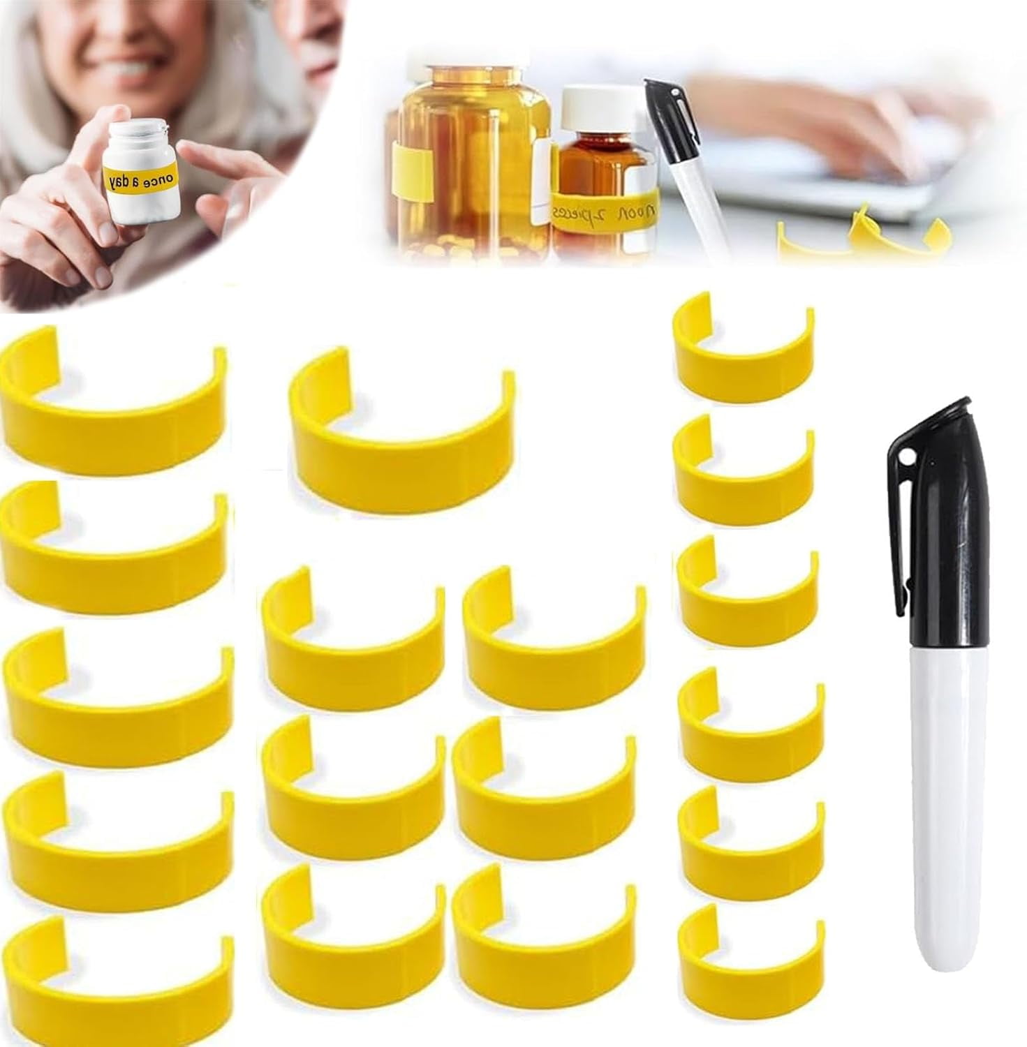 Clips for Pill Bottles, Portable Bottle Clip, Medicine Bottle Label ...