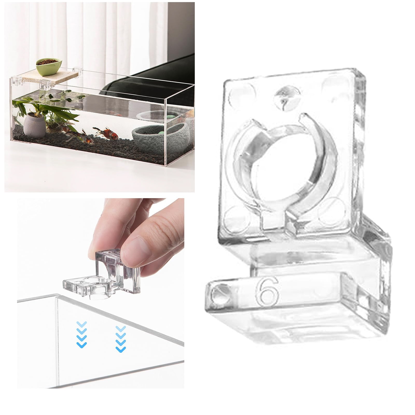 Clips Set Aquarium Lid Support Bracket Fish Tank Cover Holder Stand ...