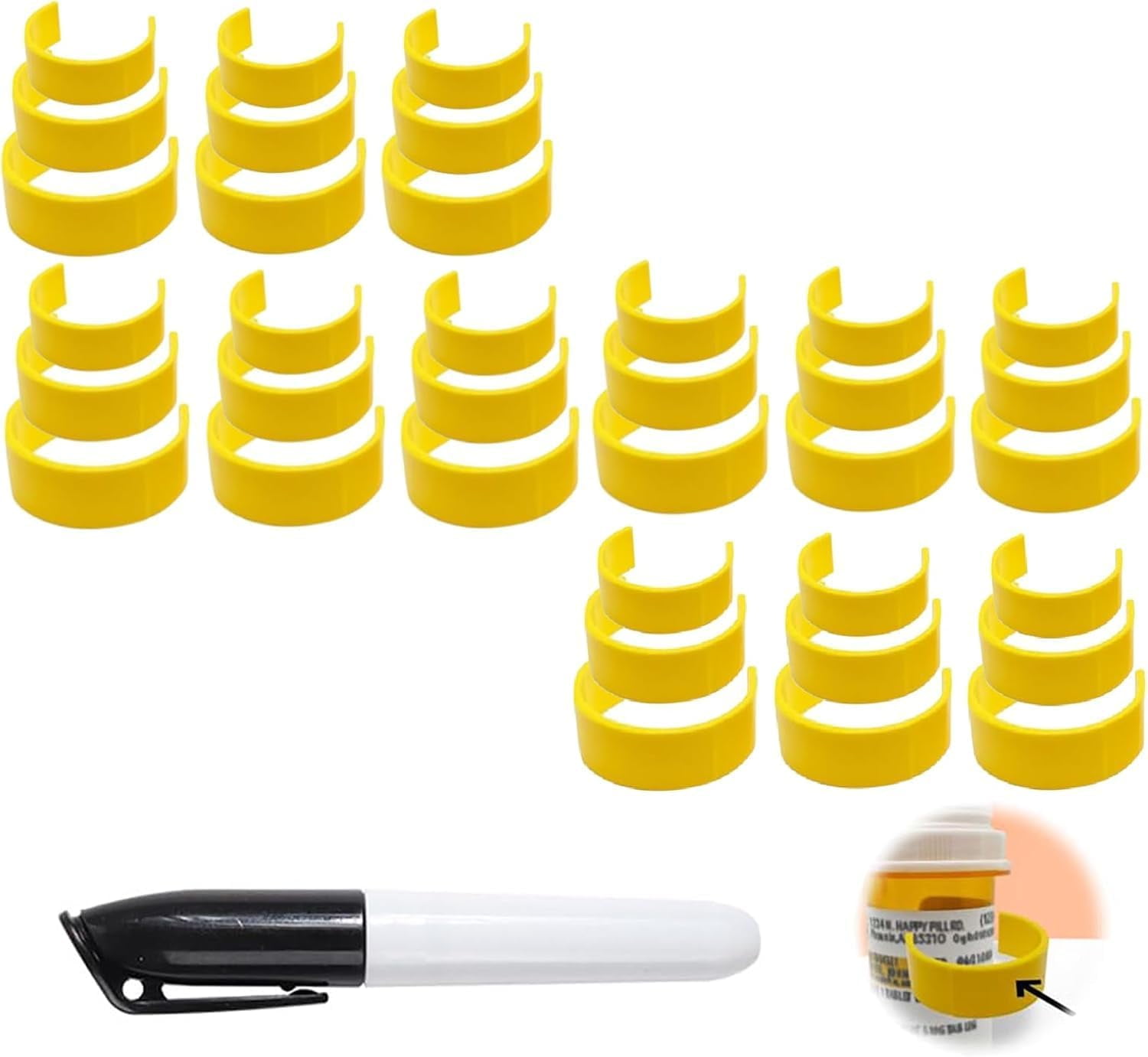 Clips for Pill Bottles, Medicine Bottle Label Clips for Easy Medication ...