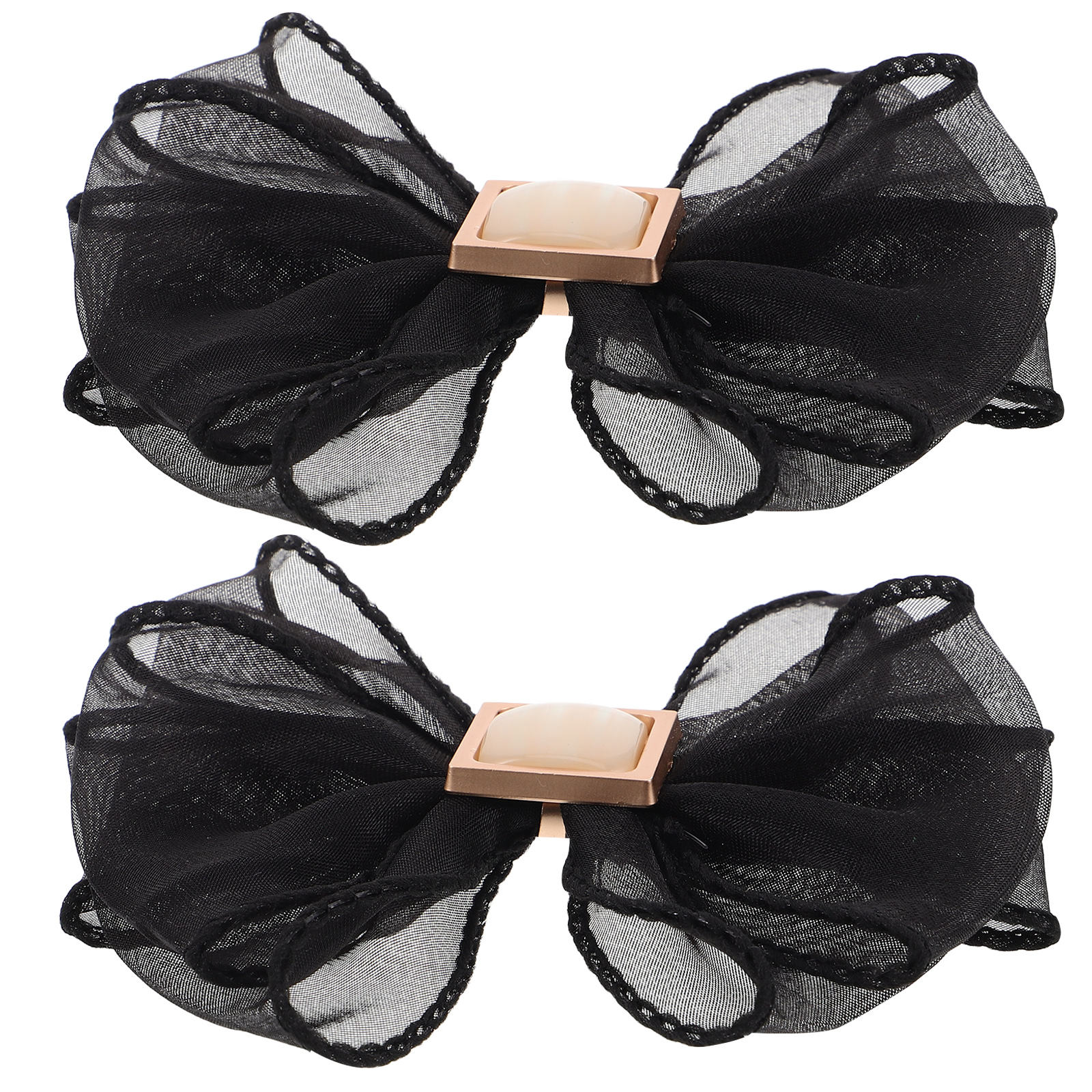 Clispeed 1 Pair Elegant Bowtie Shoes Decoration for Women Black Textile ...