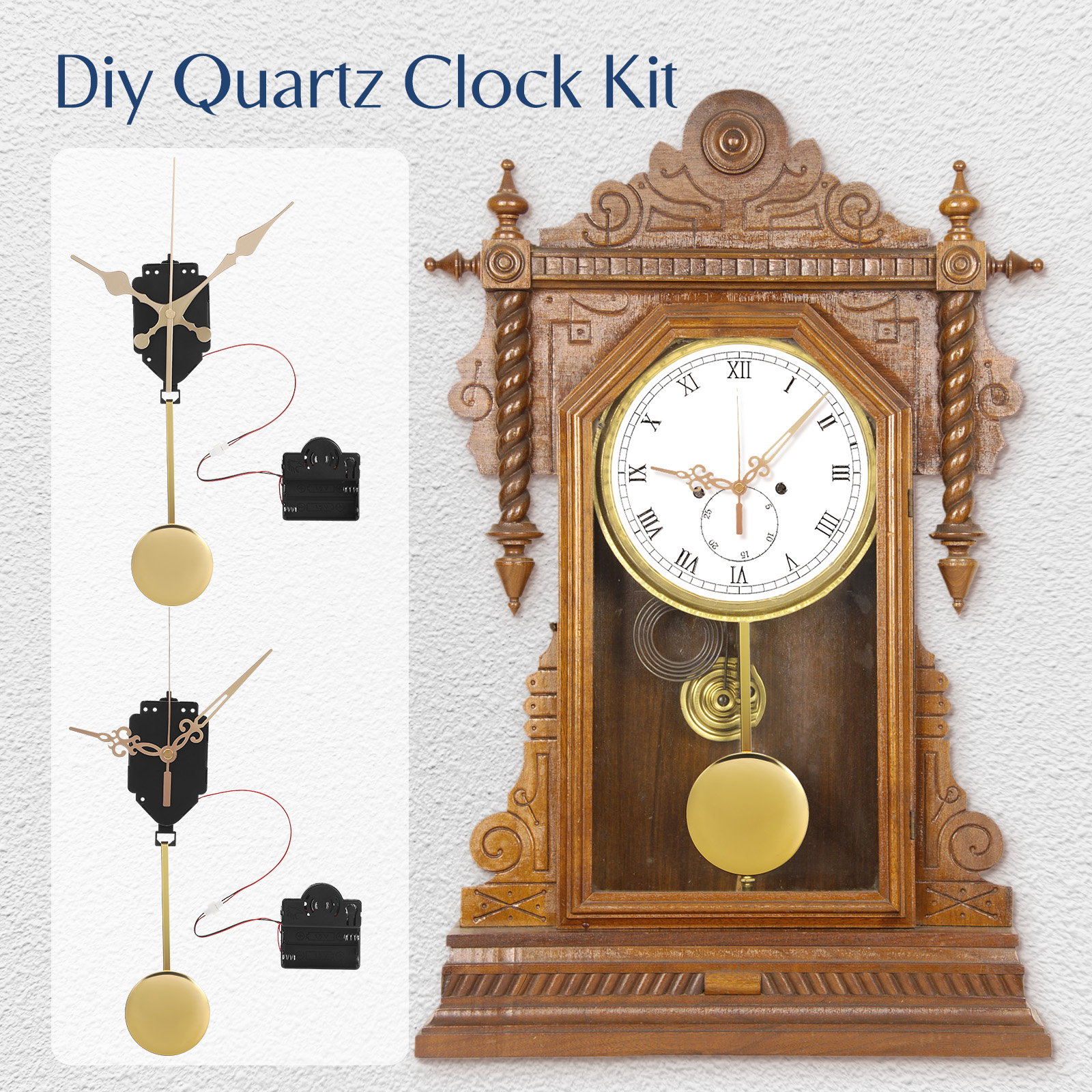 Clispeed 1 Set Diy Wall Clock Mechanism Kit Clock Pendulum Clock Hands ...