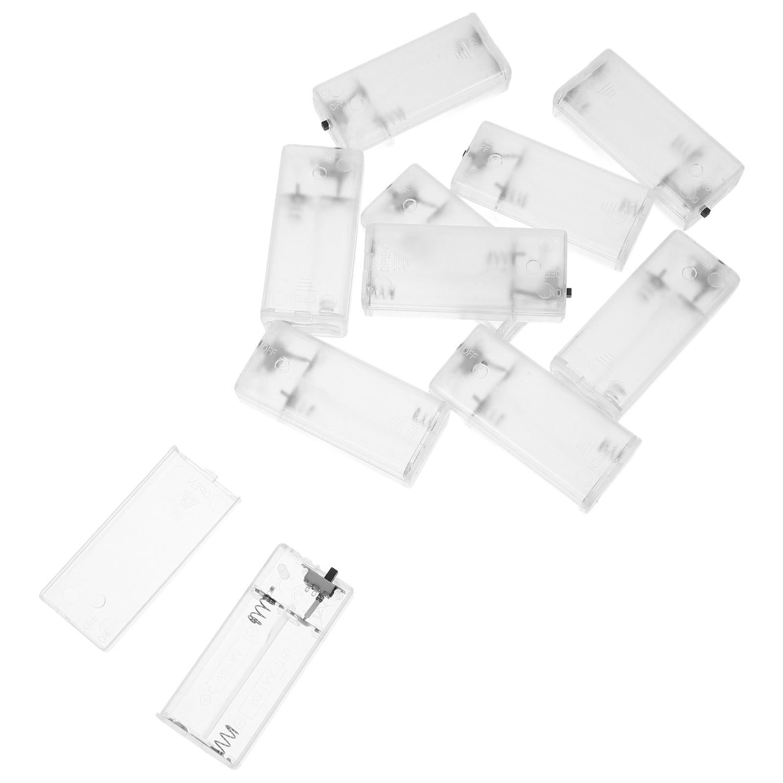 Clispeed 10pcs String Box Battery Holder For String Lights Transparent ...