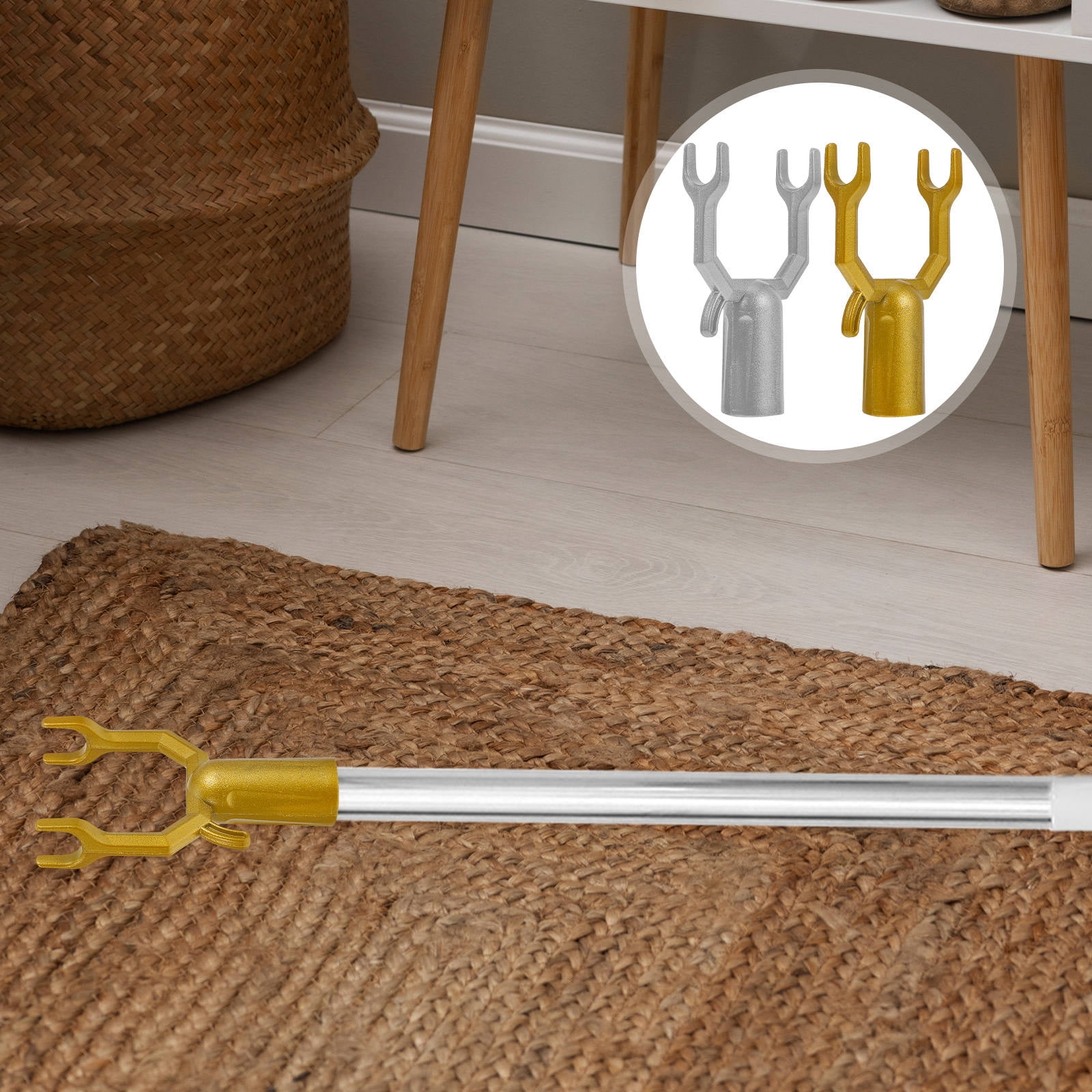 Clispeed 2 Pcs Clothes Reaching Pole Forks Silver Removing Items Tree ...