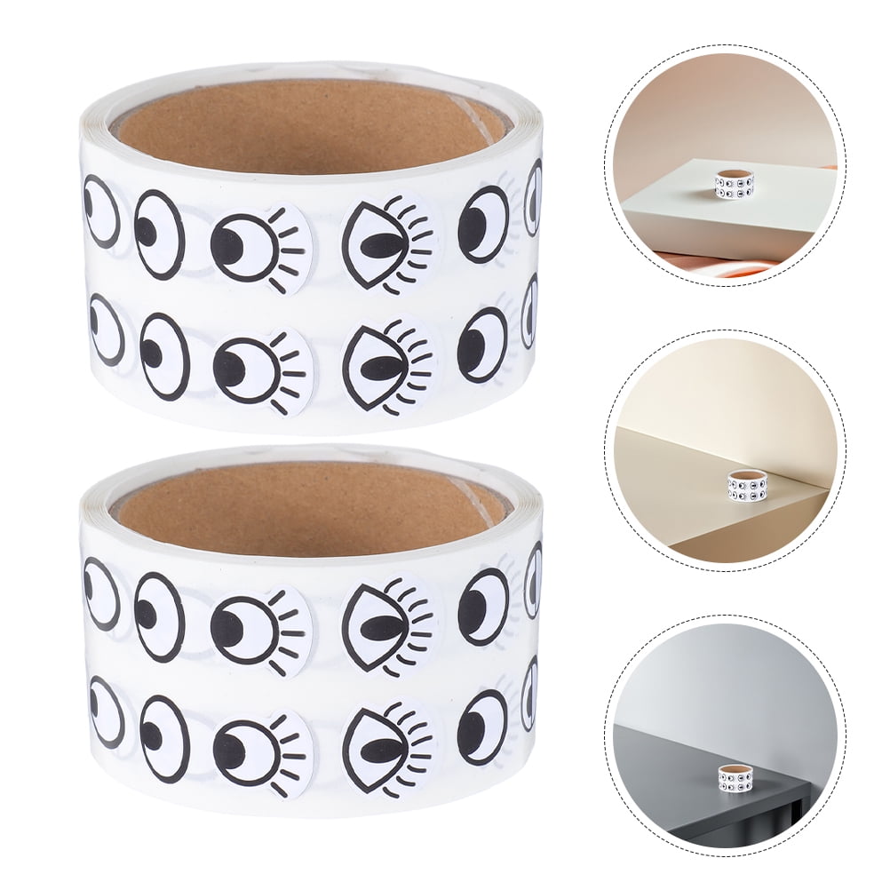 Clispeed Self Adhesive Wiggle Eyes Eyes Stickers Black 2 Rolls ...