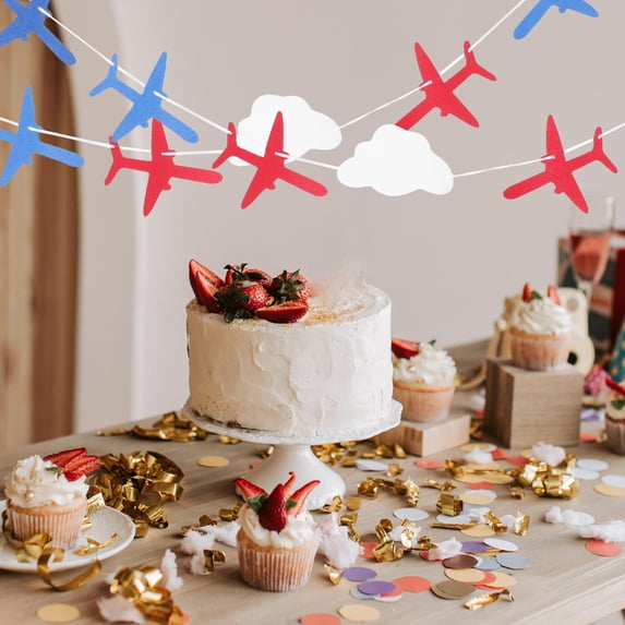 Clispeed Airplane Birthday Party Supplies Felt 2 Sets - Walmart.com