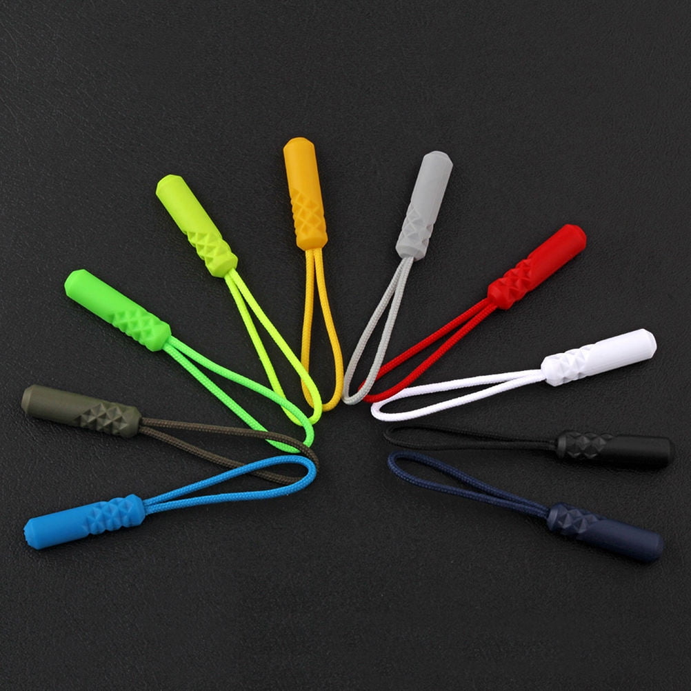 Clispeed Zipper Pull Cord Locks Ends Zipper Pulls Plastic 20PCS Red for ...