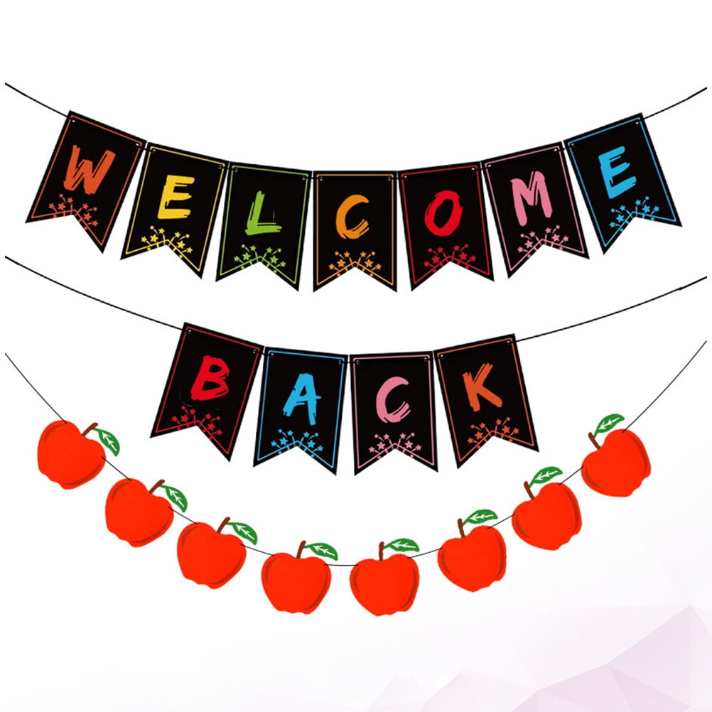 Clispeed 2Pcs Classroom Banner Decoration Paper Welcome Back Letters ...