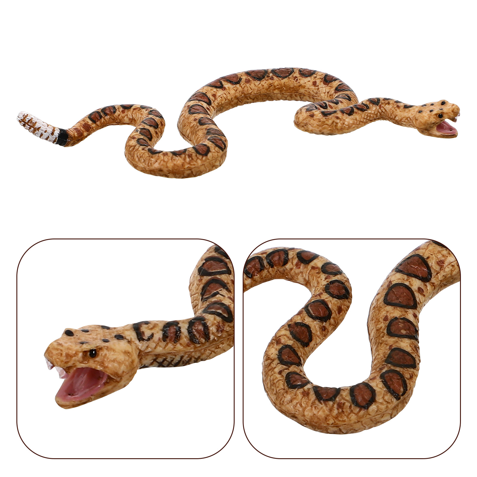 Clispeed 2Pcs Simulation Snake Toy Plastic Static Snake Model Toy Vivid ...