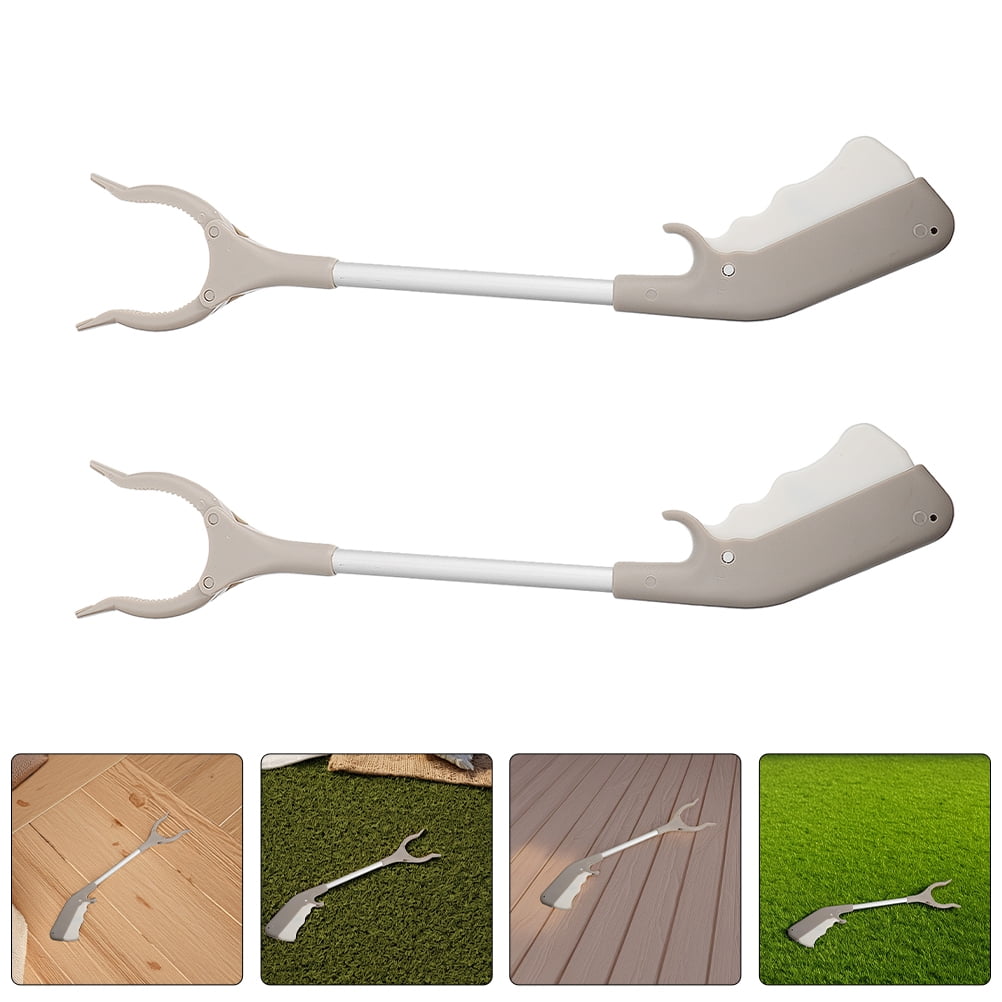 Clispeed 2Set Pickup Sticks Trash Garbage Picker Light Grey Plastic For ...