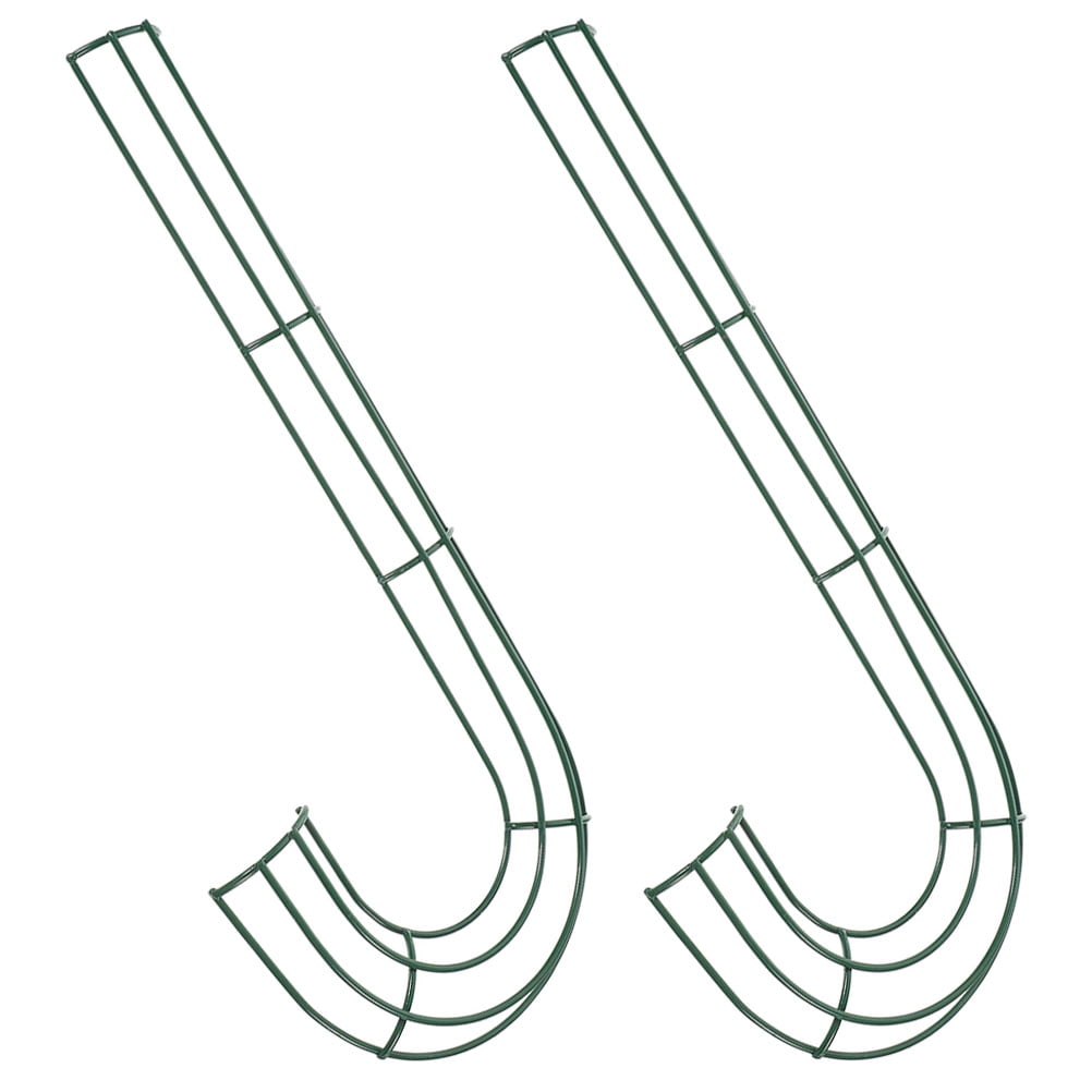 Clispeed 2pcs Candy Cane Shaped Wreath Frame Metal Floral Flower Wreath ...