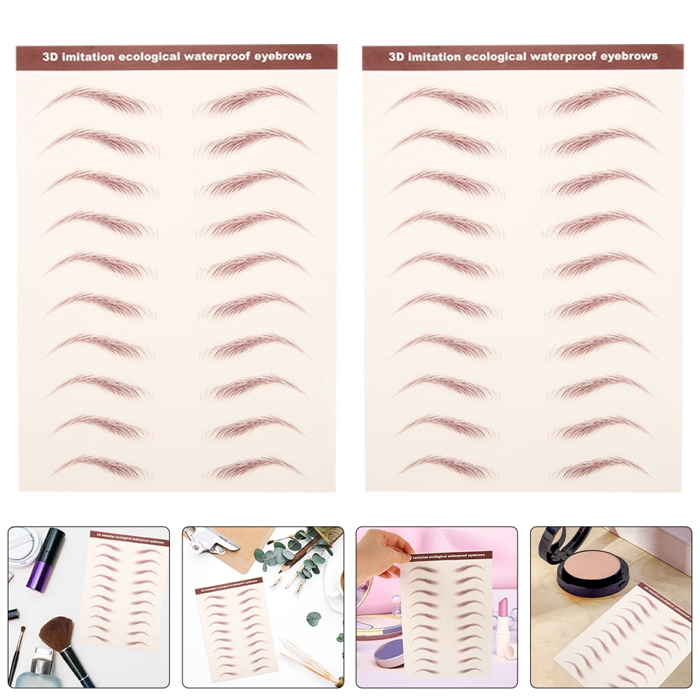 Clispeed 4 Sheets Easy Application Brow Stickers Light Brown Adhesive ...
