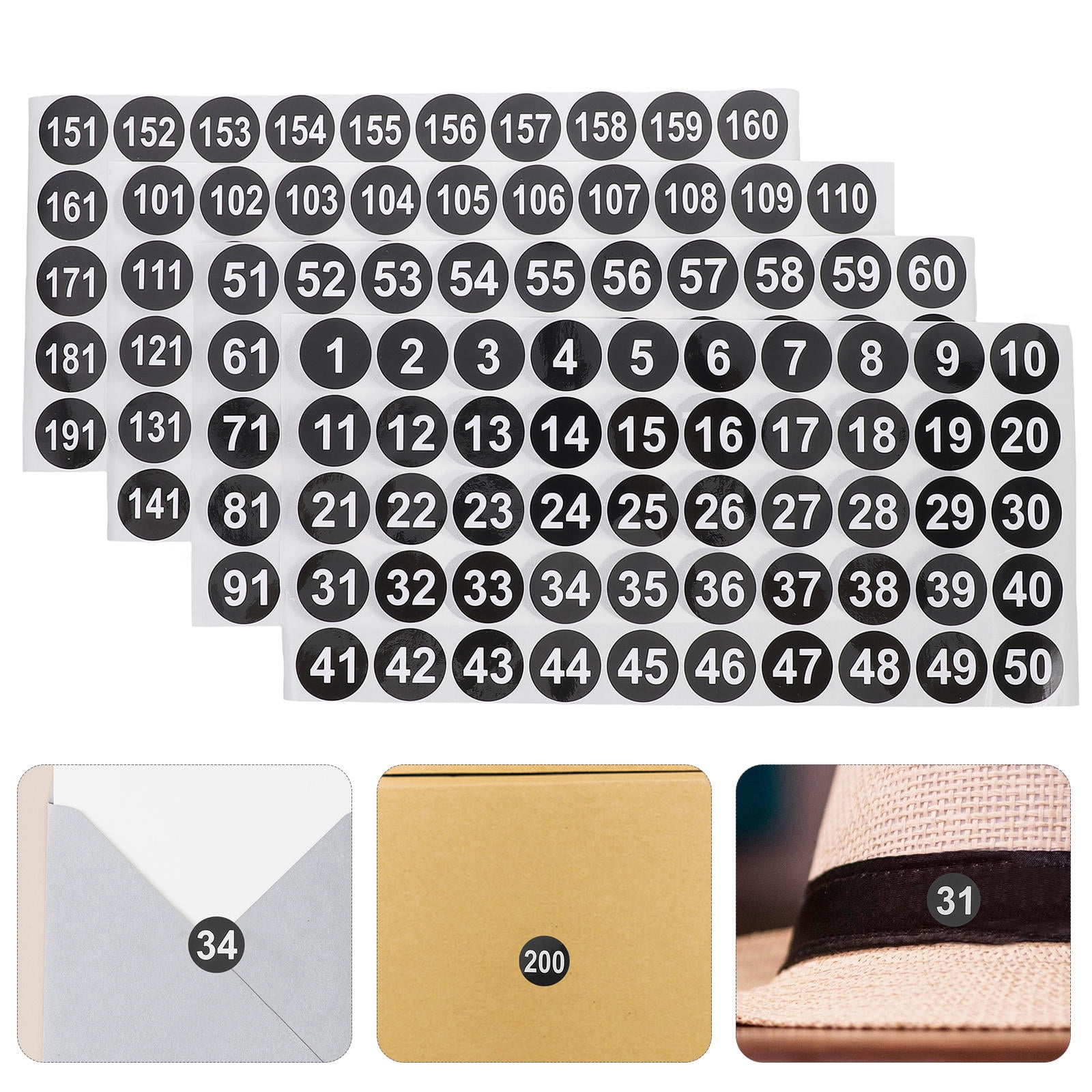 Clispeed Small Round Number Labels for Home Use with Adhesive on Wood ...