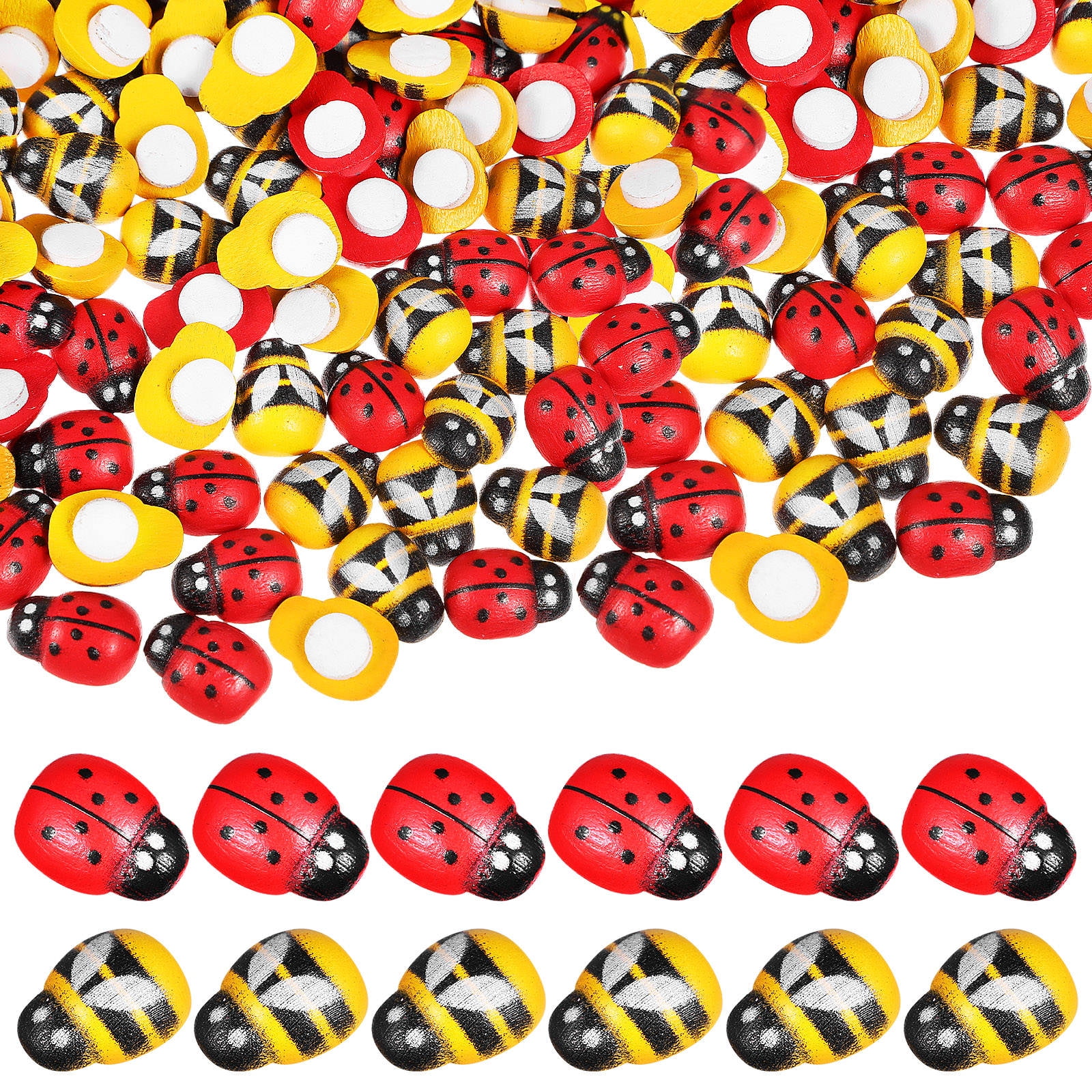 Clispeed 400Pcs Wood Bee and Ladybird Craft Embellishments for Cards ...