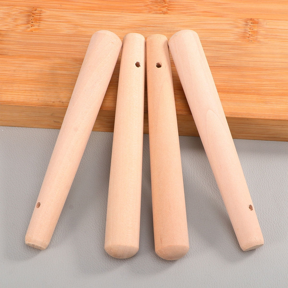 Clispeed 4pcs Food Muddle Grinding Rod Montessori Kitchen Tools Khaki ...