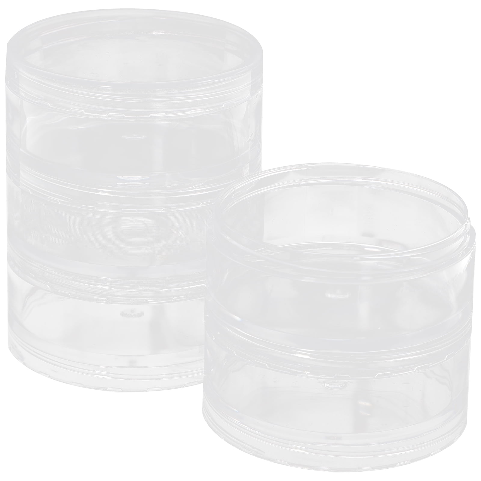 Clispeed 5 Layer Big Cylinder Stackable Transparent Round Plastic ...