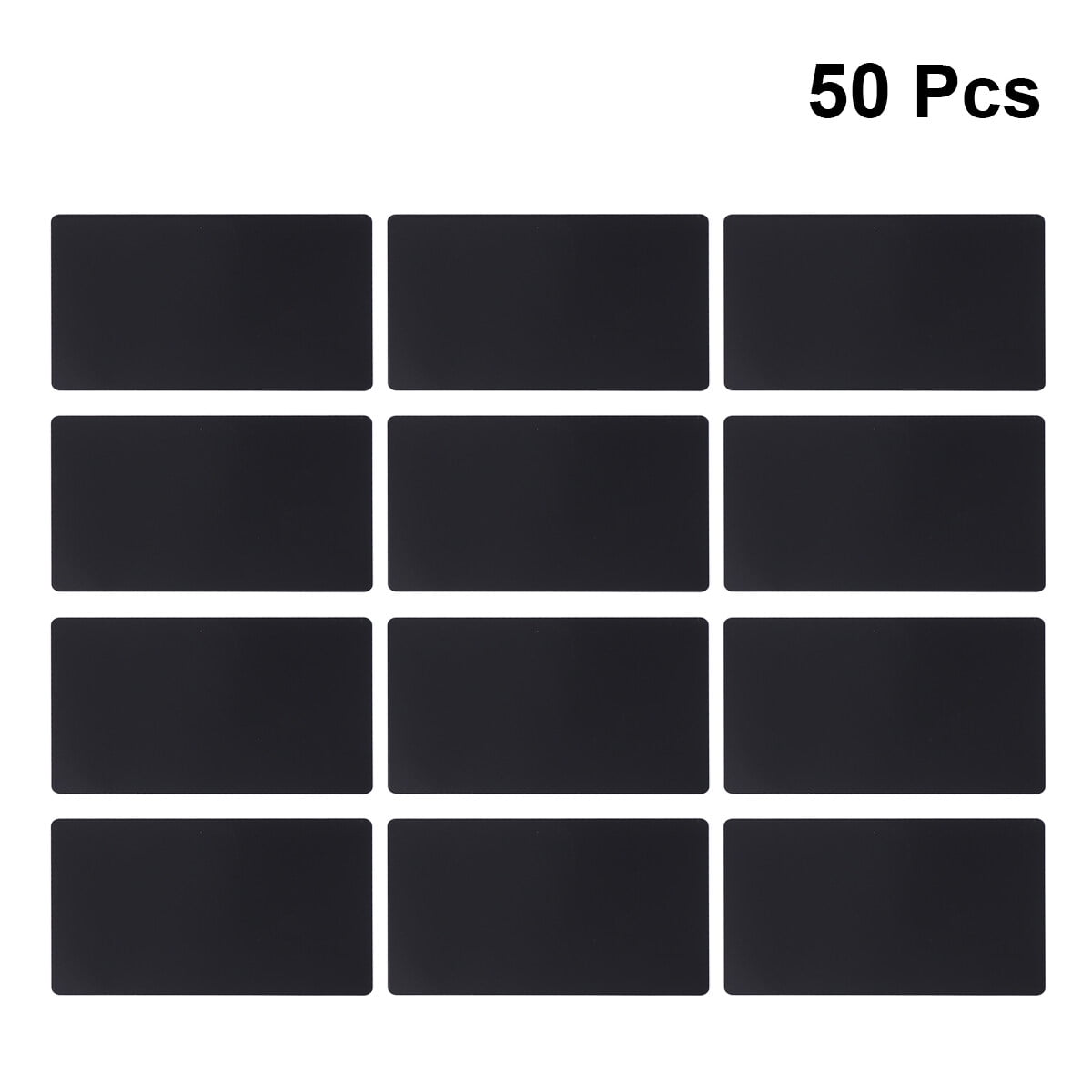 Clispeed 50Pcs Metal Business Blank Anodized Aluminum Black Thin ...