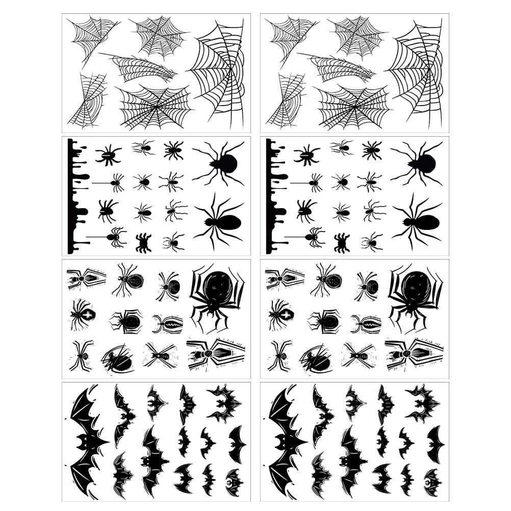 Clispeed 8 Sheets Halloween Makeup Temporary Tattoos Waterproof Bat ...