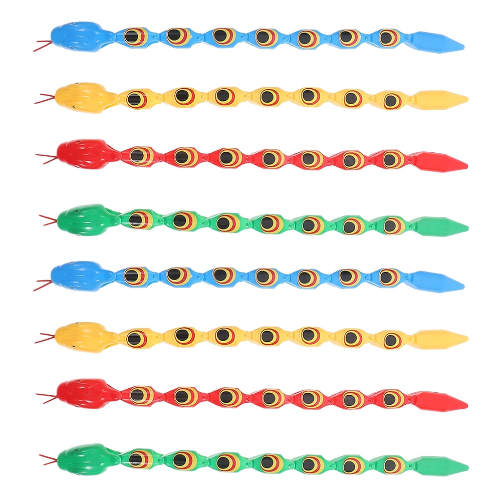 Clispeed 8pcs Snake Party Favors Wiggly Jointed Snake Toys in Red Green ...