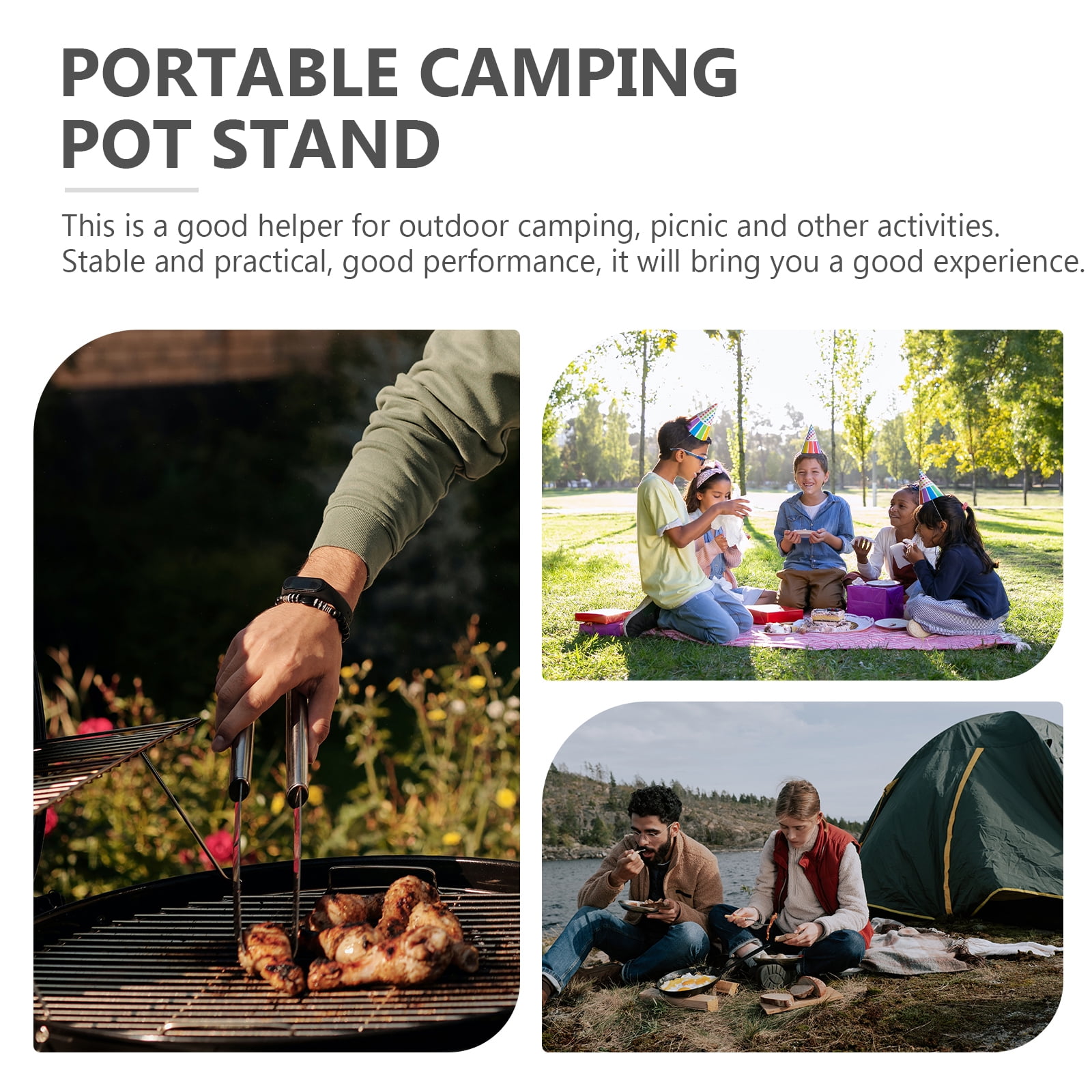 Clispeed Fire Pit Tripod Camping Pot Stand 1Pack - Walmart.com