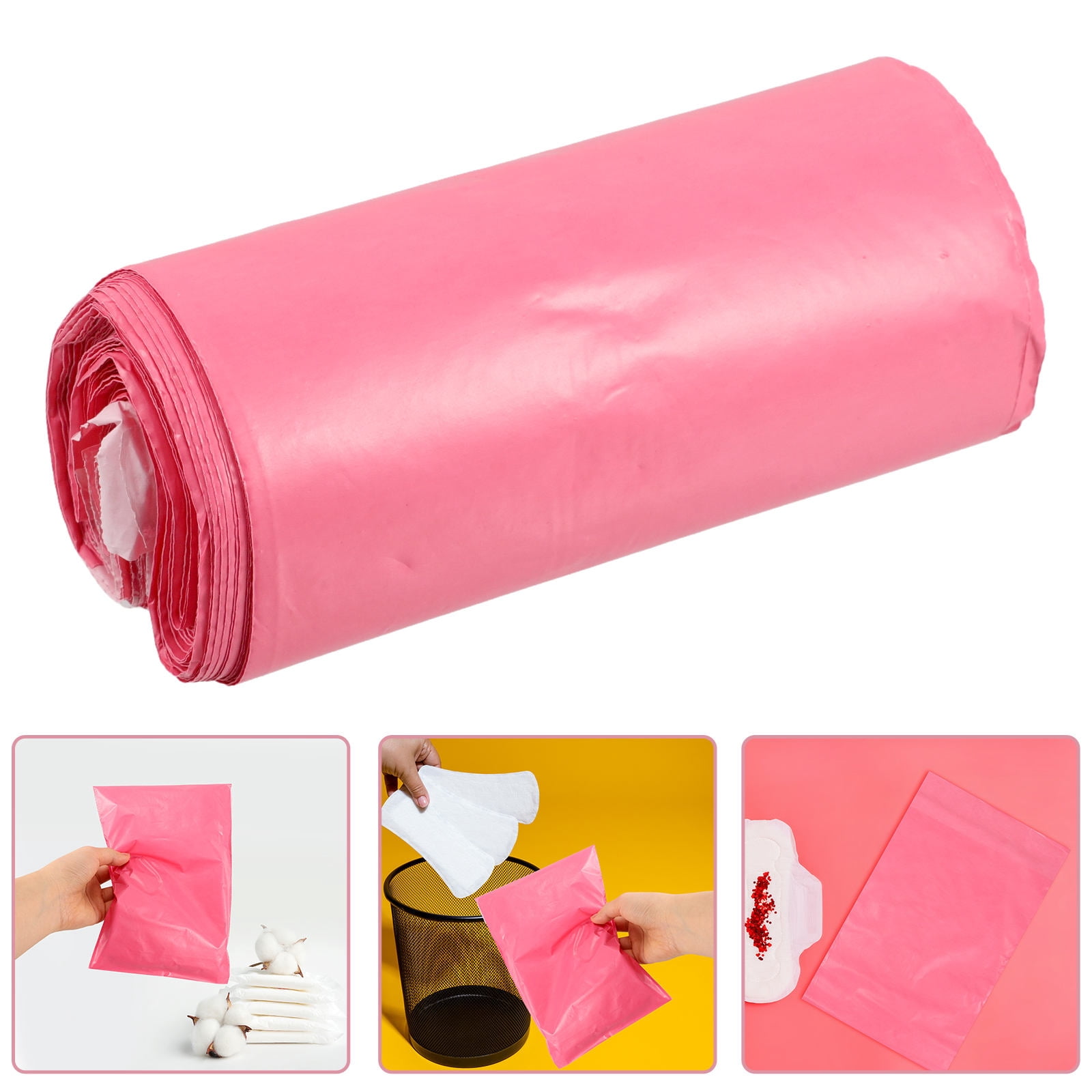 Clispeed 100Pcs Pink Menstrual Pad Bag Made of Plastic for Waste ...