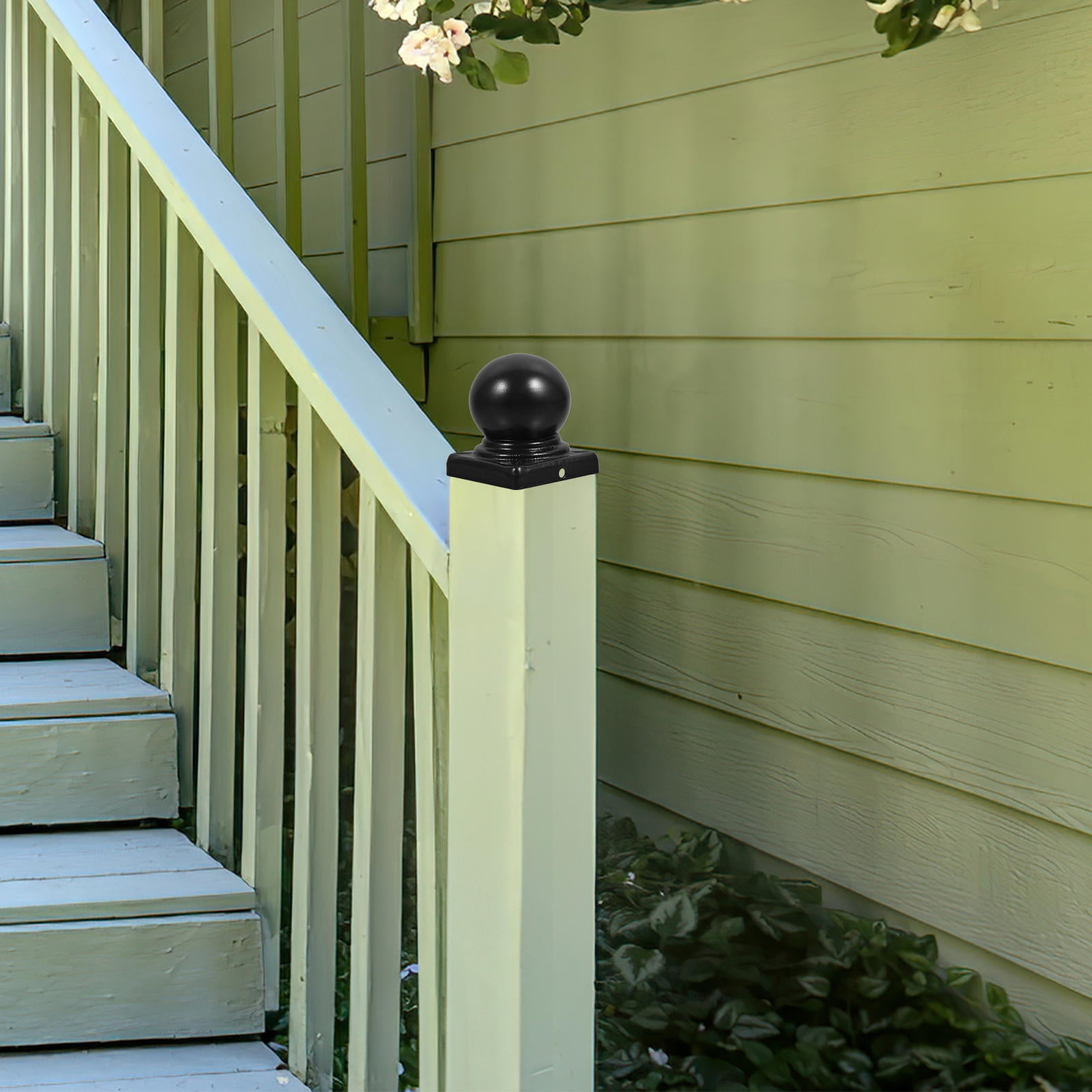 Clispeed Fits Various Railing Sizes Black Iron Fence Finials Garden ...