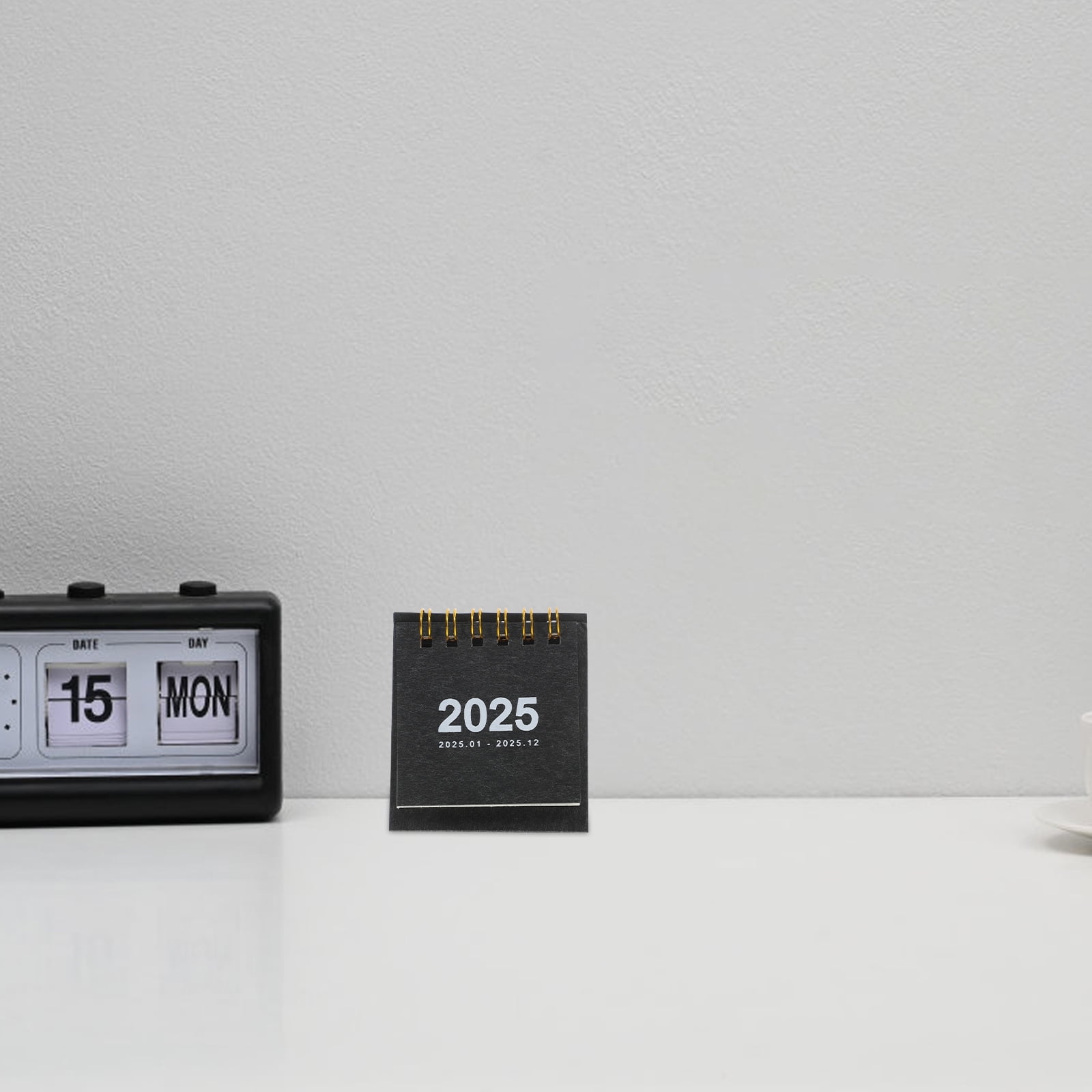Clispeed Minimalist 2025 Monthly Flip Calendar Black Desktop Standing ...