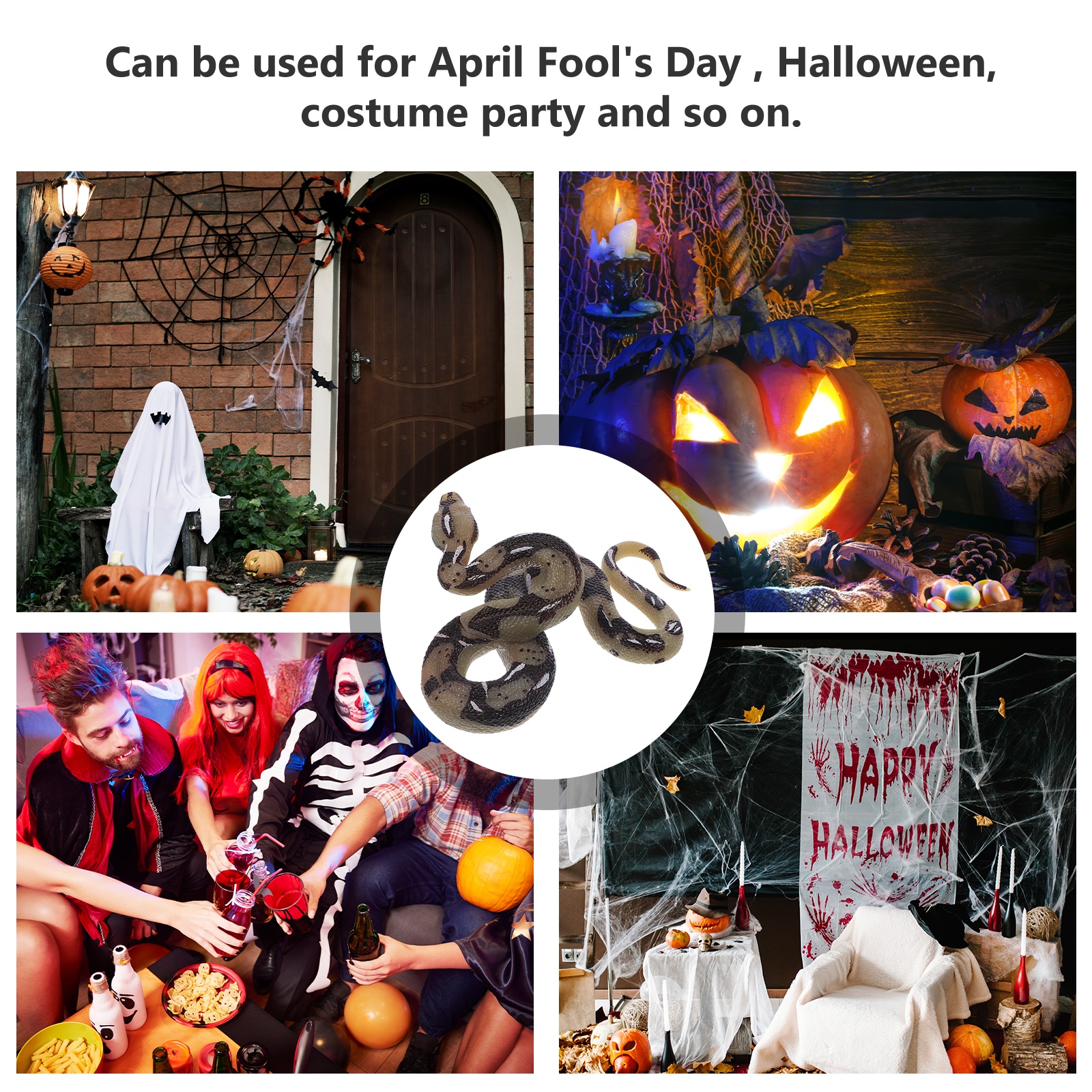 Clispeed High Simulation Python Model Toy Big Realistic Snake Halloween Tricky Creepy Prank ...