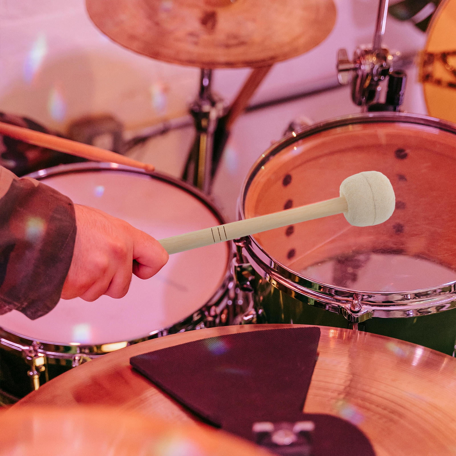 Clispeed Maple Handle Drum Mallets with Felt Head Comfortable Grip Drum ...