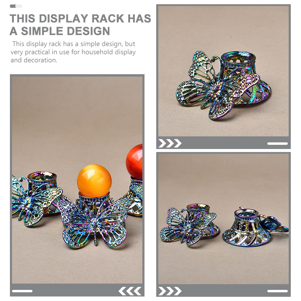 Clispeed Metal Crystals Ball Stand Crystal Ball Sphere Holder Butterfly ...