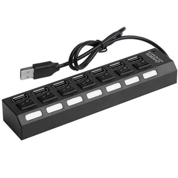 Clispeed Multi Port Hub for PC Powered USB Hub Charge Black 1Pcs ...