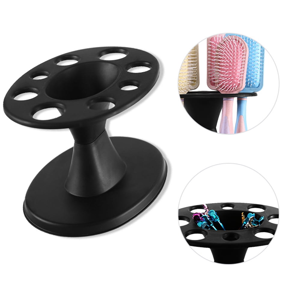 Clispeed Comb Holder with 8 Holes Black Plastic Salon Rack for ...