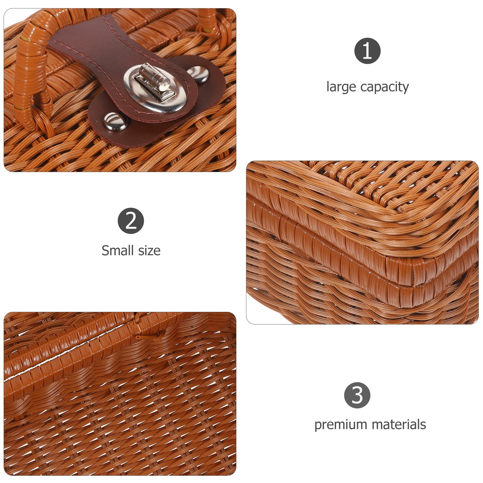 Clispeed Simulated Rattan Woven Suitcase Retro Storage Box Handwoven ...